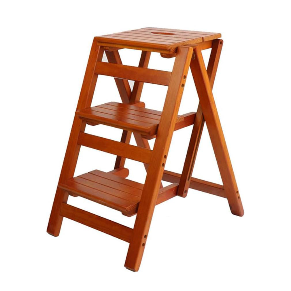 One Allium Way® Allaraji Pine Wood Step Ladder | Wayfair
