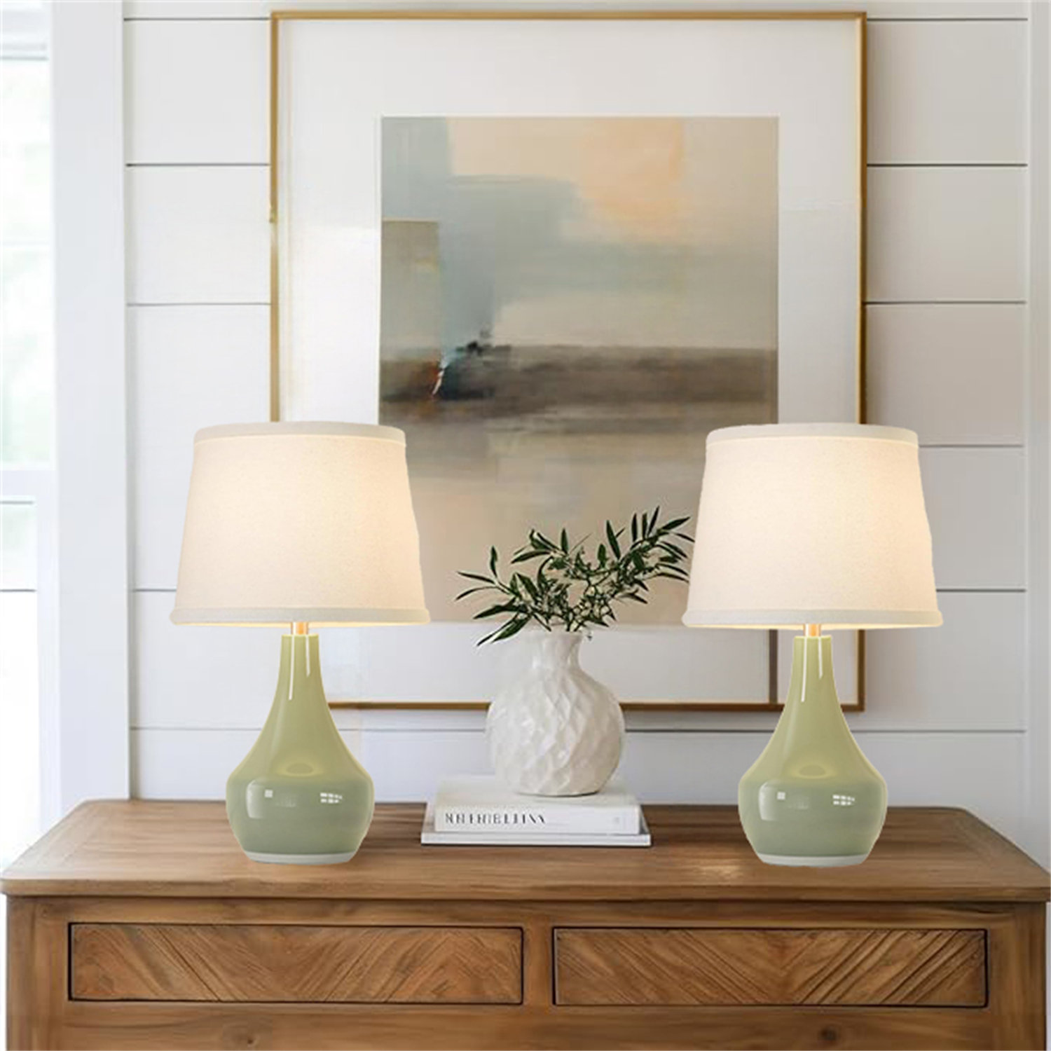 Lark Manor™ Ceramic Bedside Table Lamp - Set Of 2 | Wayfair