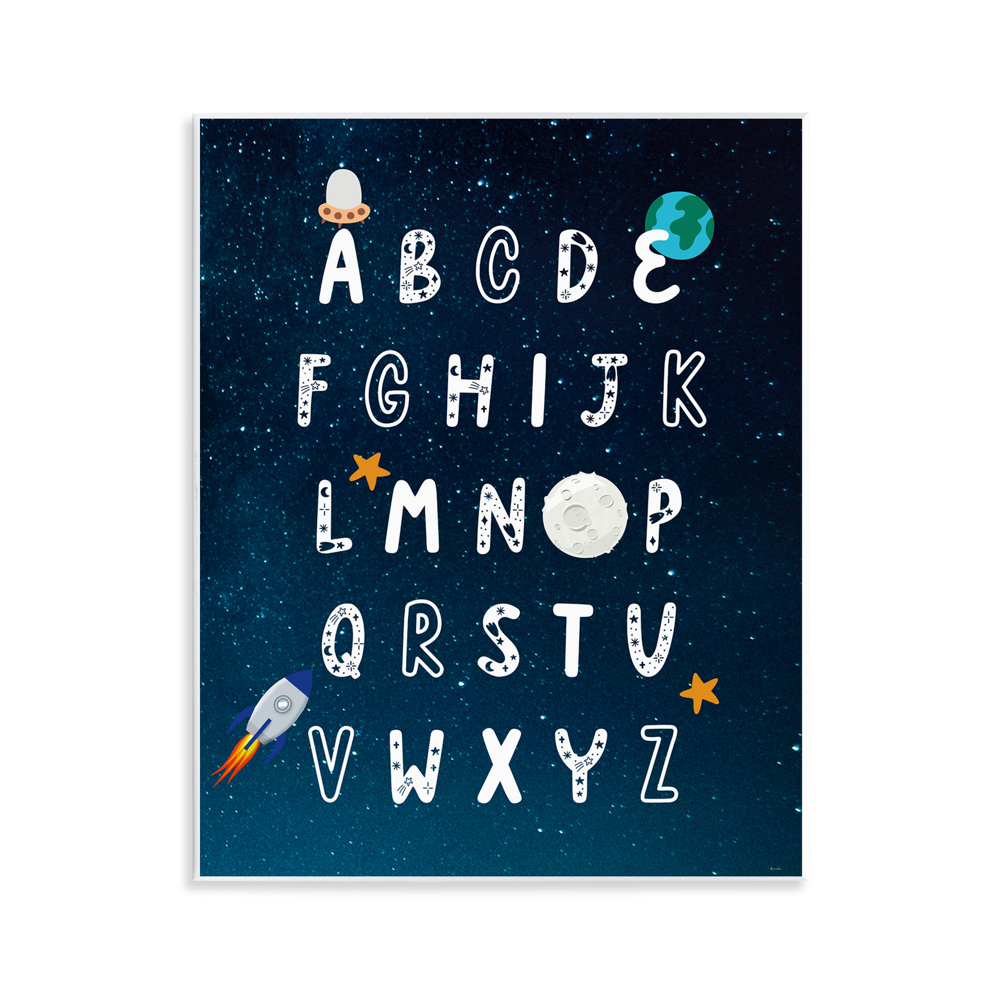 Stupell Industries Astronomy Alphabet Chart Wall Plaque Art by Daniela ...