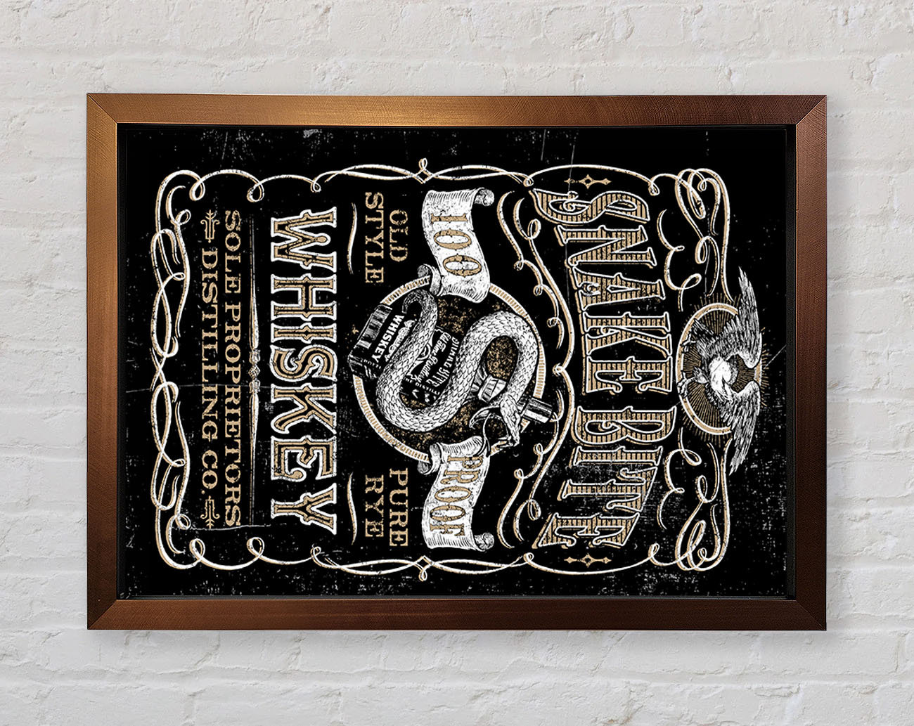 Happy Larry Snake Bite Whiskey Framed Print Wall Art | Wayfair.co.uk