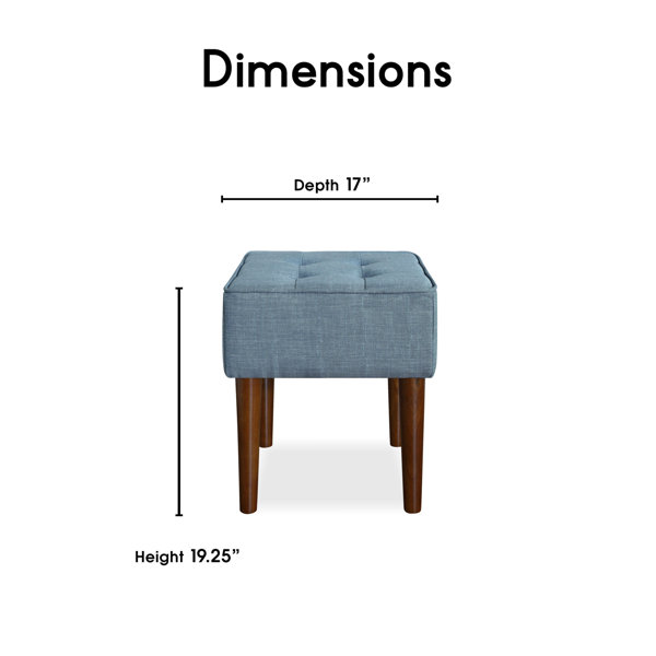 Elle Decor Aria Square Tufted Vanity Stool & Reviews | Wayfair