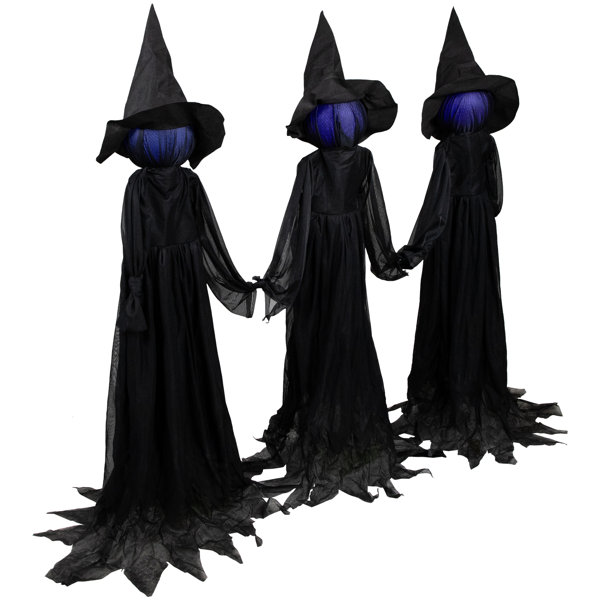Northlight Seasonal 4' Lighted Faceless Witch Trio Outdoor Halloween ...