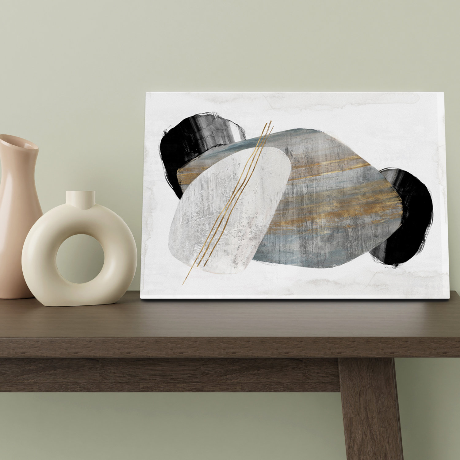 Ebern Designs Magestic Stillness - Abstract Mixed Media Geometric ...