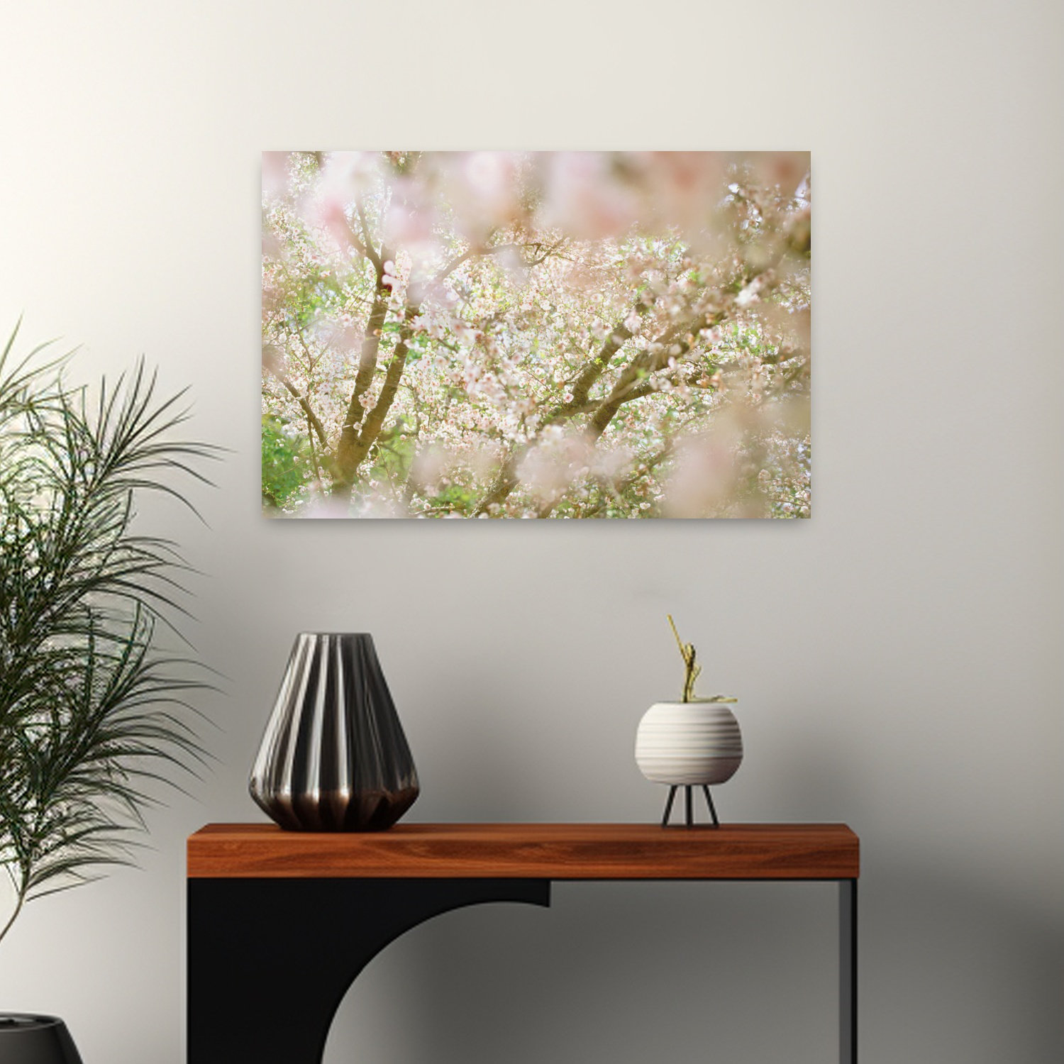 Latitude Run® I Delicate Tranquil Contemporary Cherry Nature Art | Wayfair