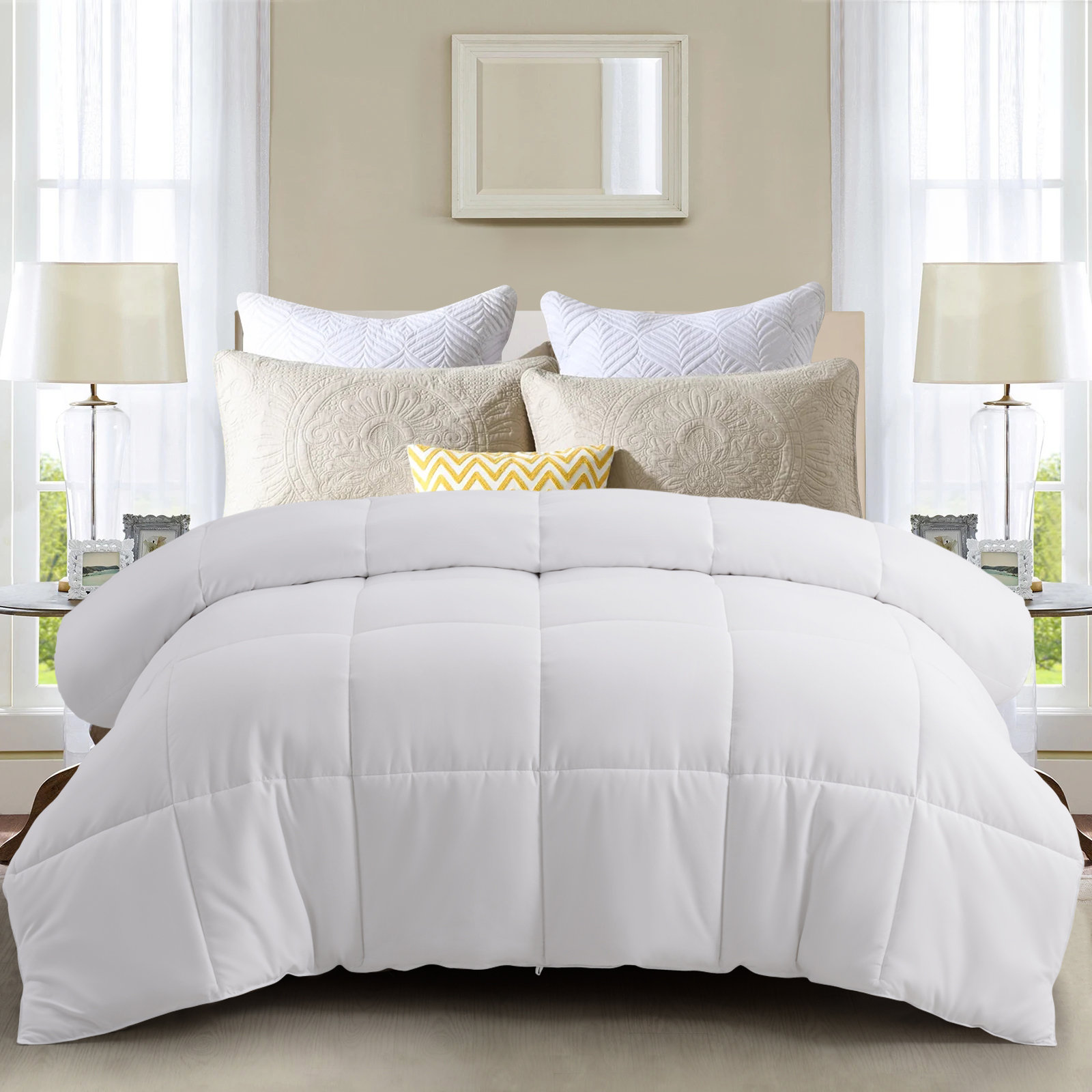 Alwyn Home All Season Down Alternative Comforter, Hotel Style Luxury ...