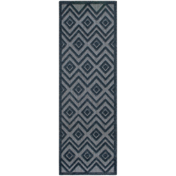Foundry Select Versatile Diamond Navy Blue Area Rug & Reviews | Wayfair