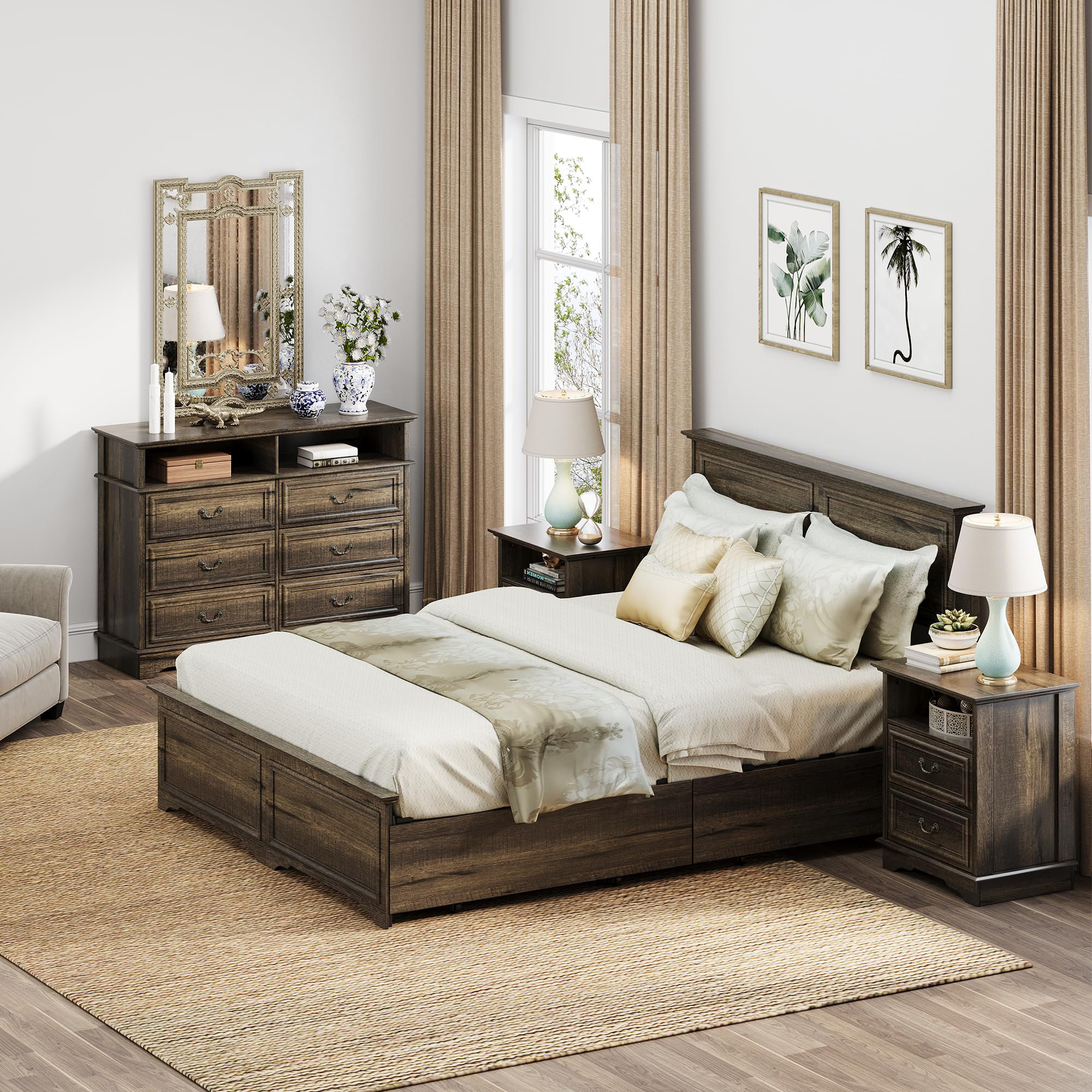 Latitude Run® Classic Vintage Storage Queen Bed - Wayfair Canada