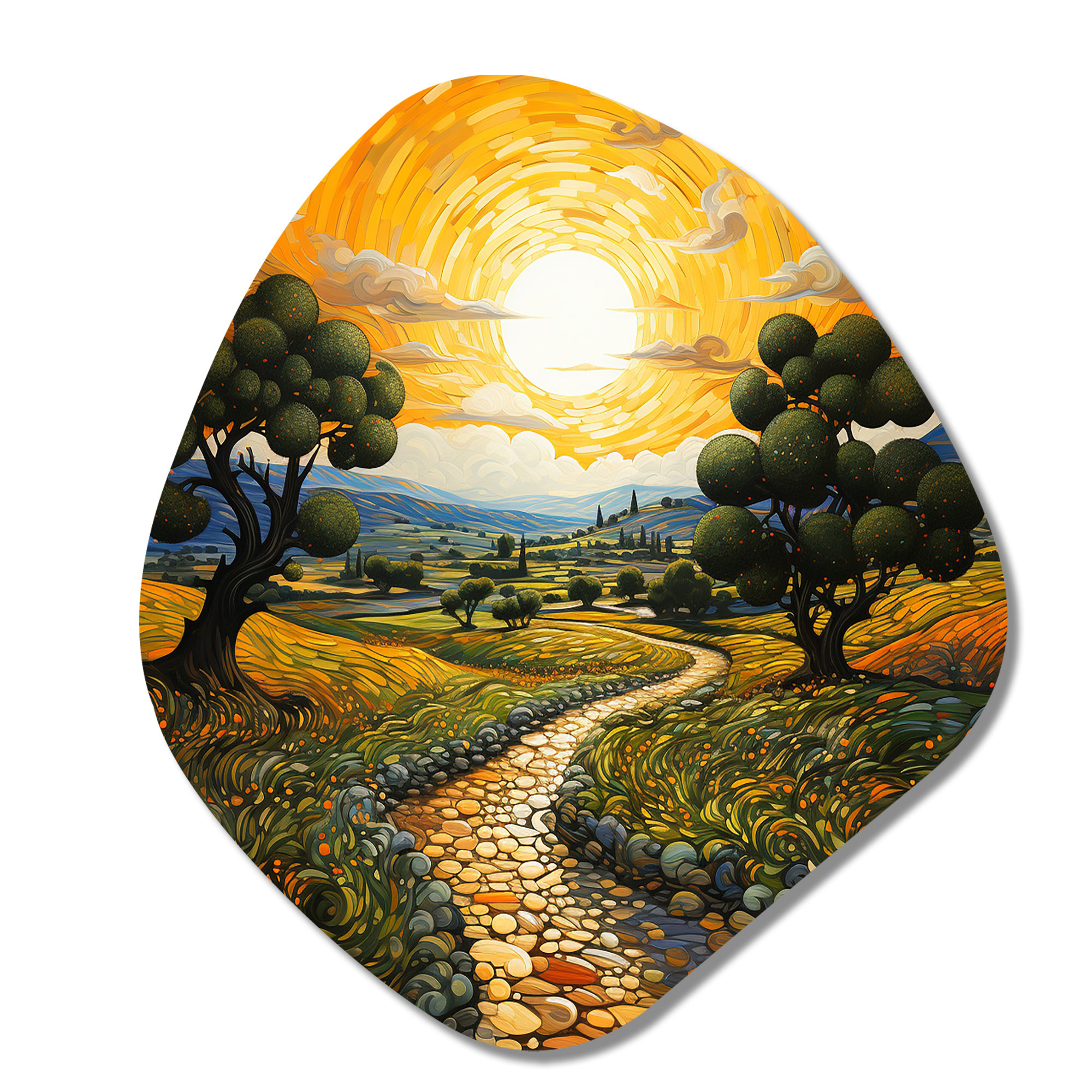 Design Art Vangogh Olive Grove In Province - Vangogh Nebula Shape ...