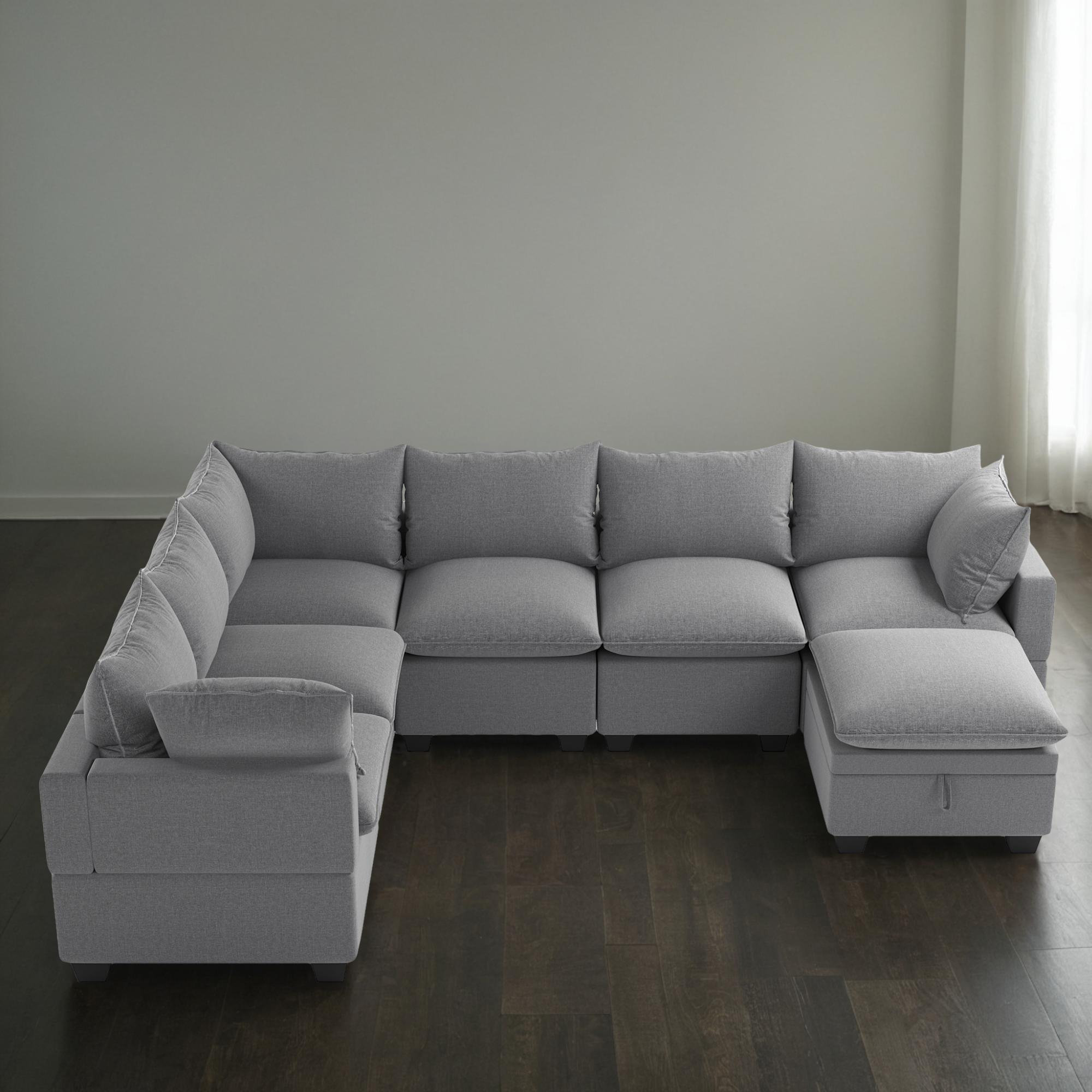 Latitude Run® 120" Wide U-Shaped Modular Sleeper Sectional Sofa Bed ...