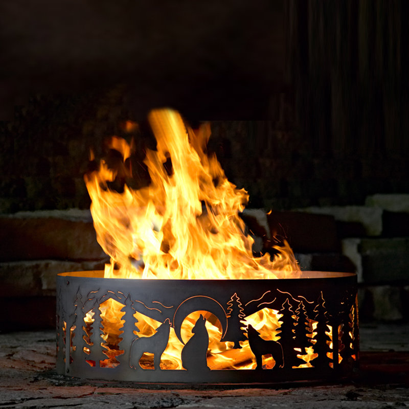 Millwood Pines Jiminez 12" H Steel Wood Burning Outdoor Fire Ring ...