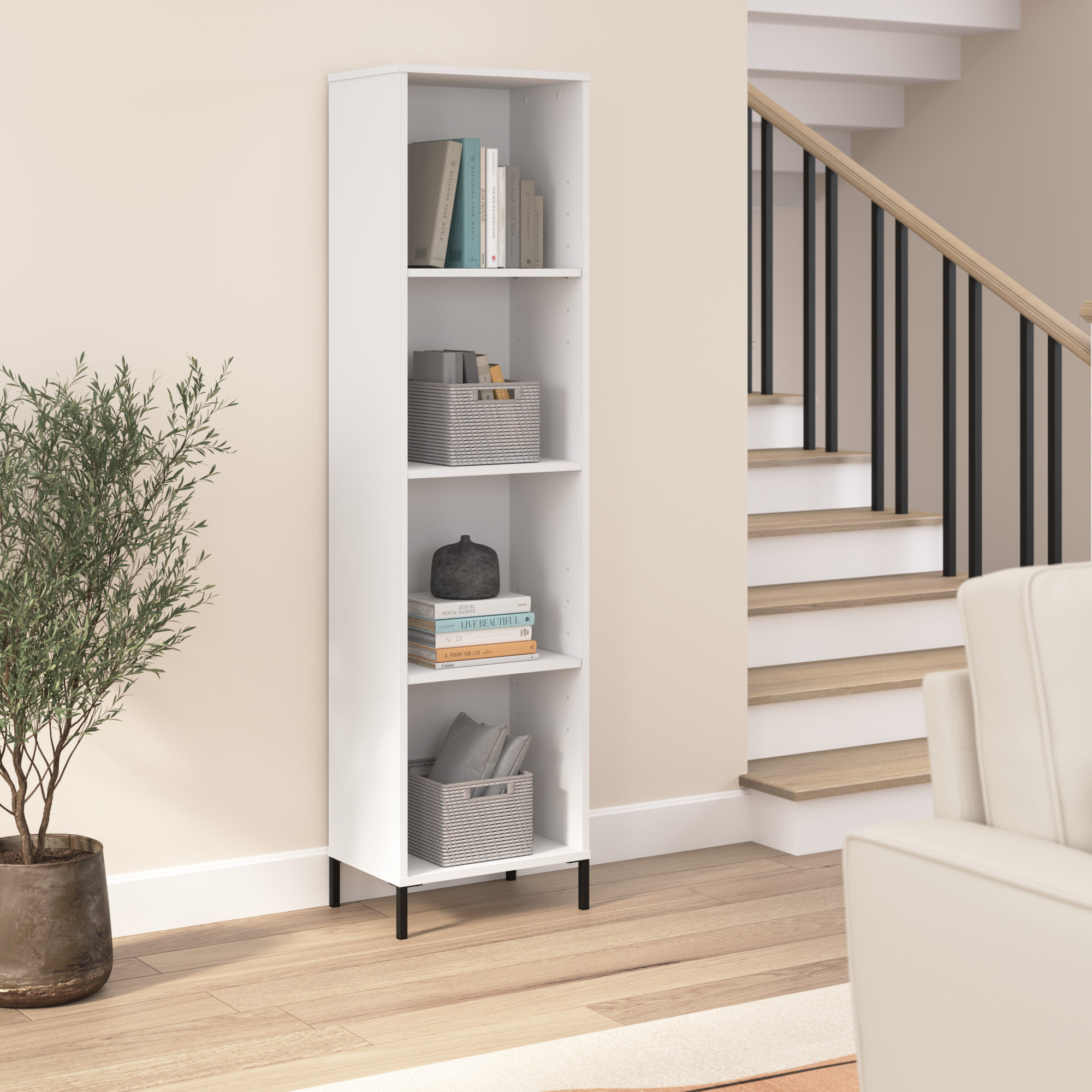 Wade Logan® Caleshia Narrow Bookcase | Wayfair