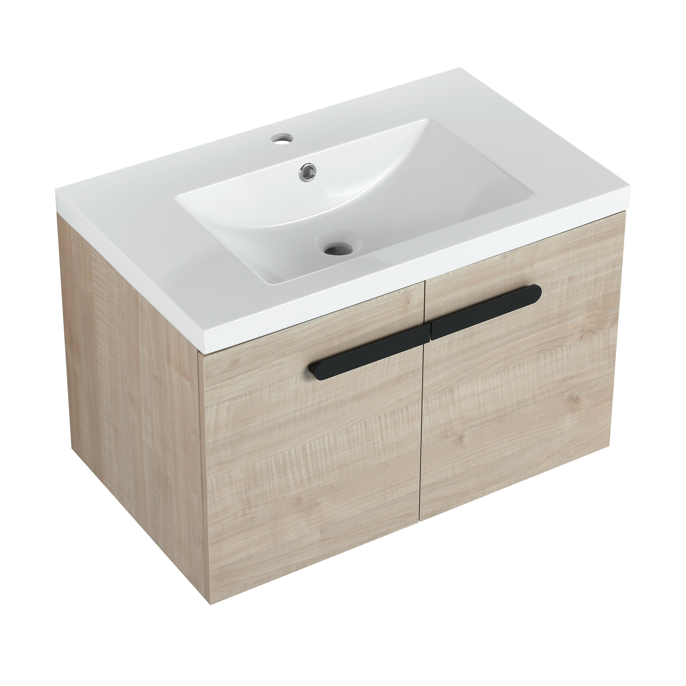 Taroo Clocks 30 Inch Bathroom Cabinet With Sink,Doors,Float Mounting ...