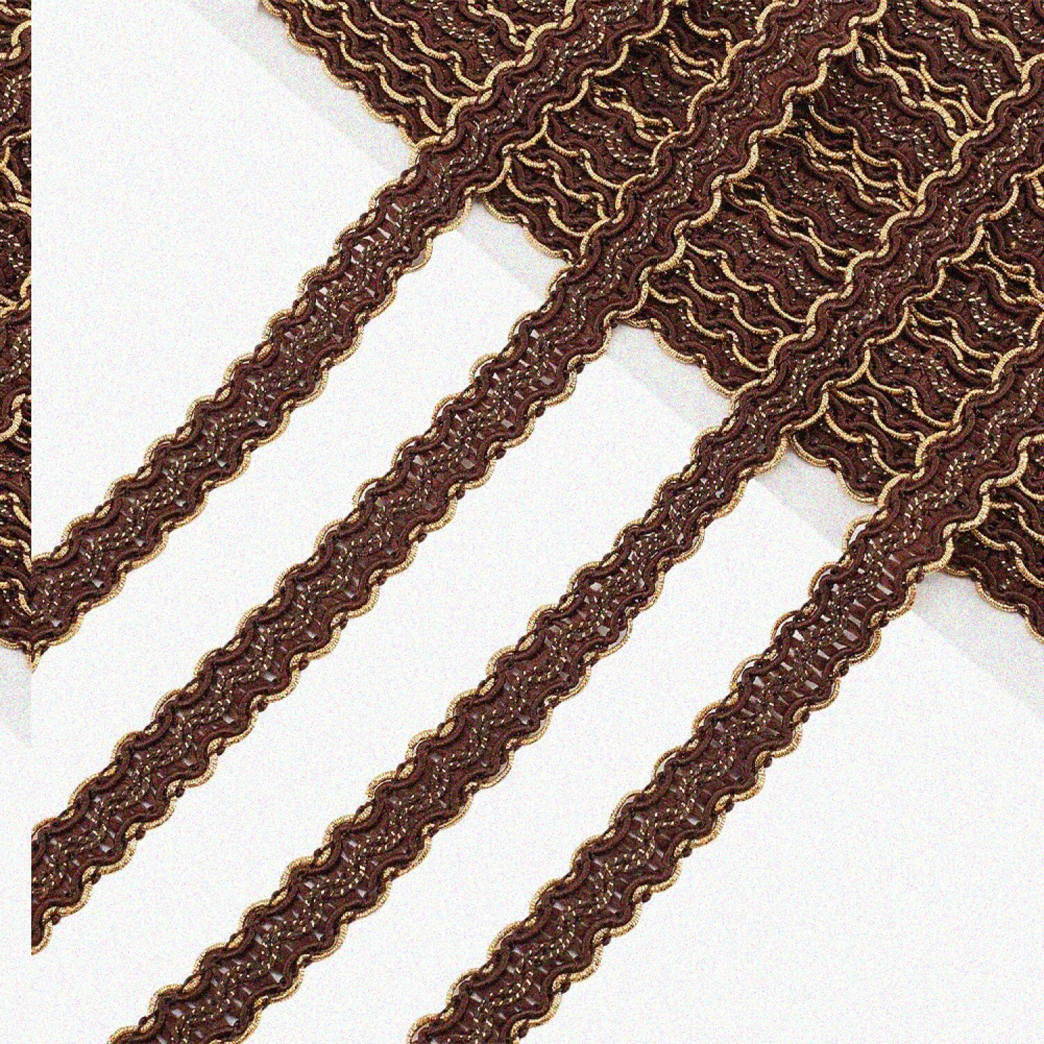 Pacific Funds 13 Yards Brown Gimp Braid Lace Trim 0.6 Inch Polyester ...