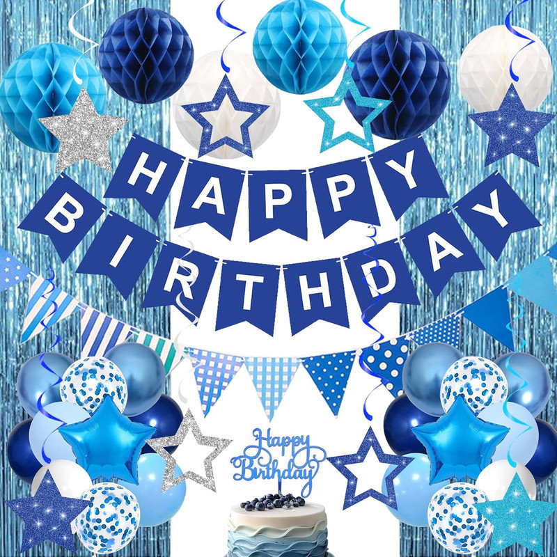 The Party Aisle™ Birthday Decorations Blue Party Decorations | Wayfair