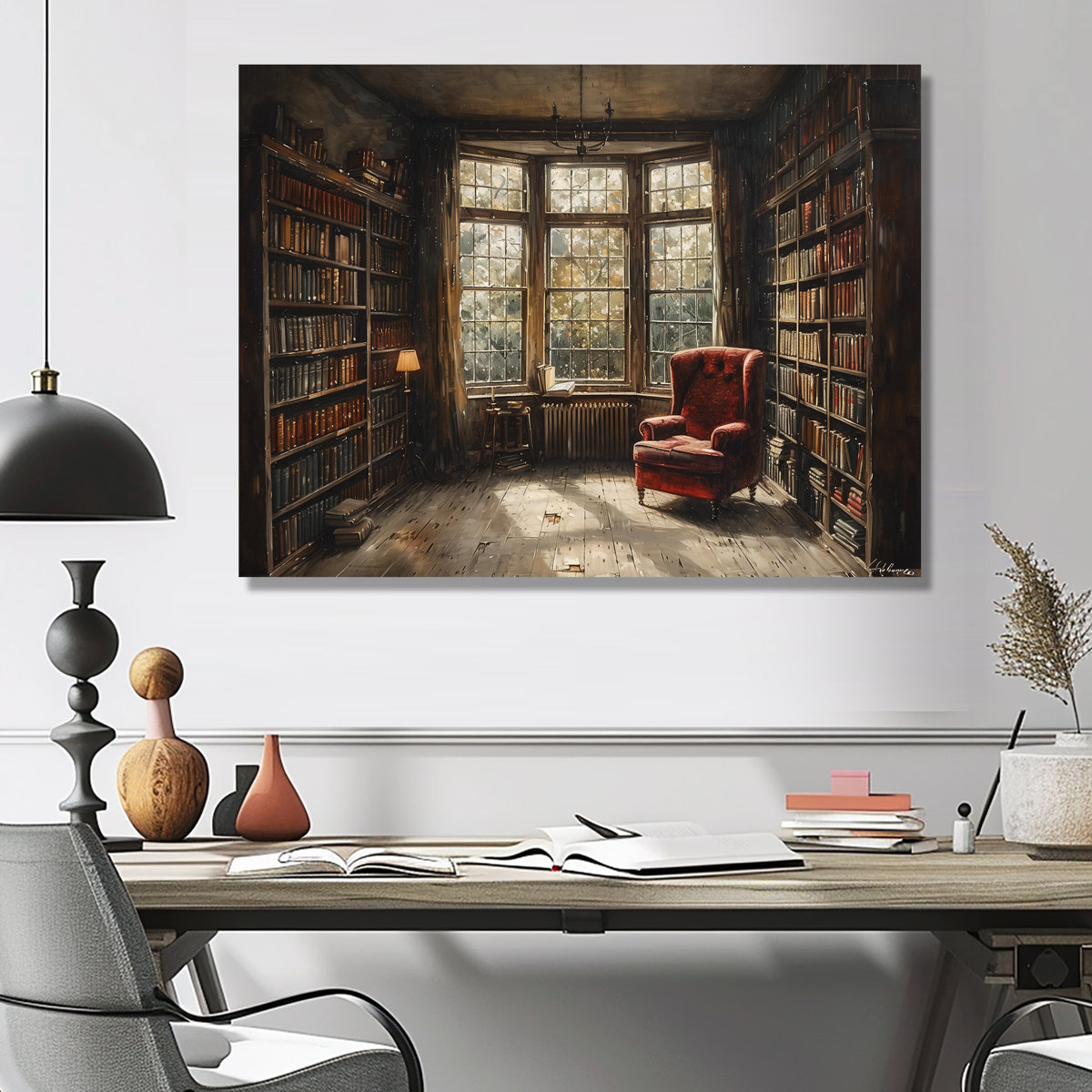 Ebern Designs Brown Beige Vintage Library Books I - Libraries Wall Art ...