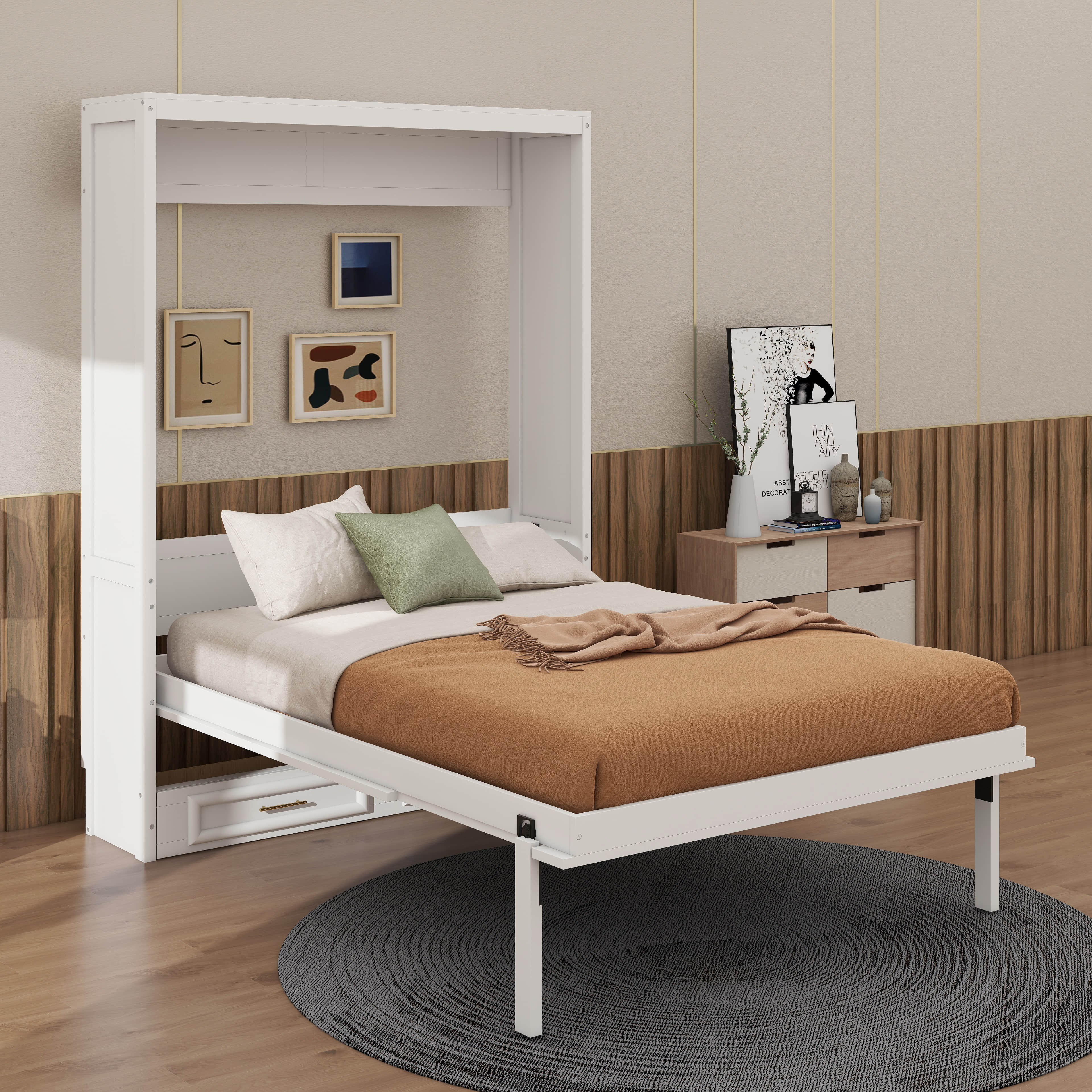 Brayden Studio® Full Size Comprehensive Murphy Bed Equipped With Two ...