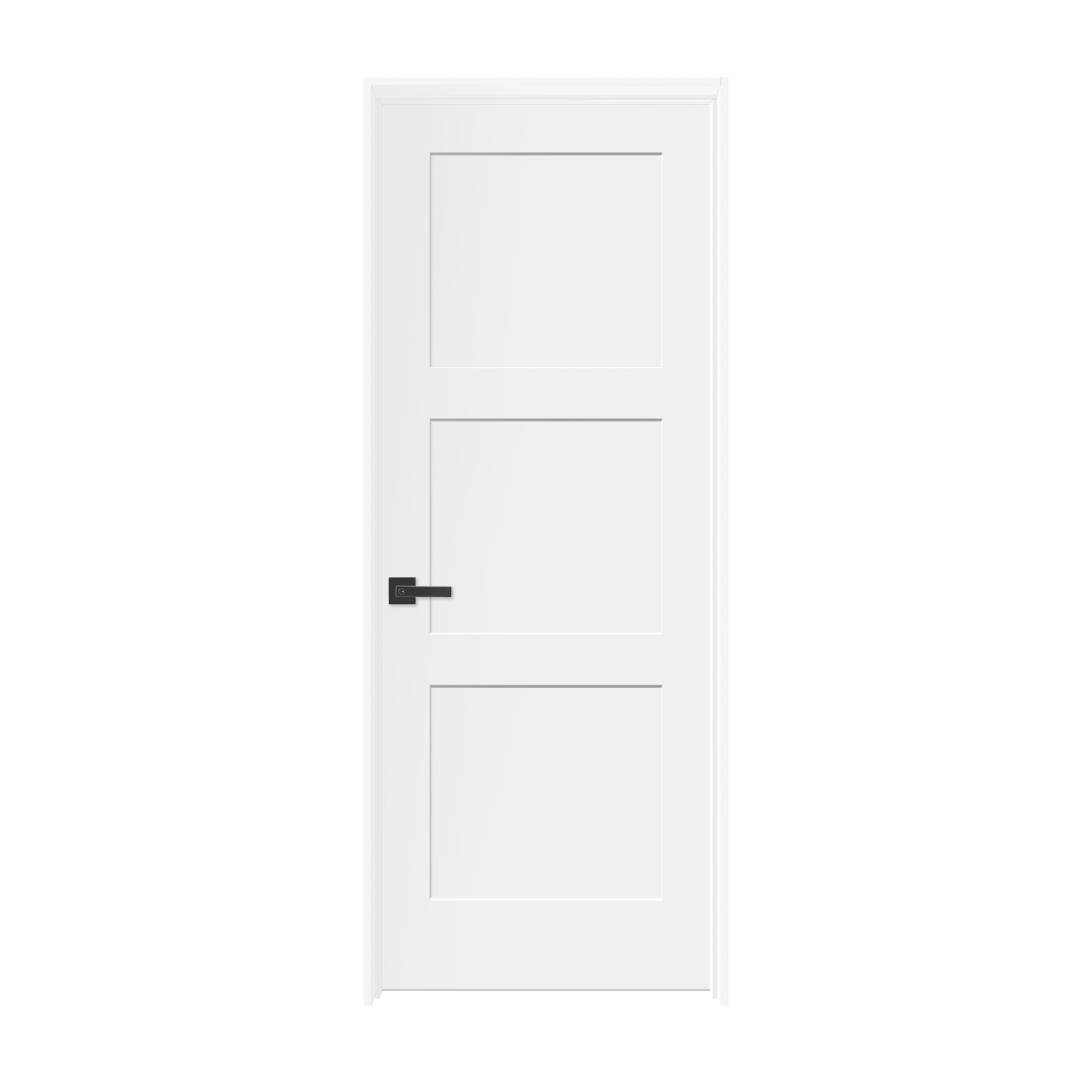 Brosisincorp (No Lock) Primed Interior 3-panel Prehung Door With 4-9/16 ...