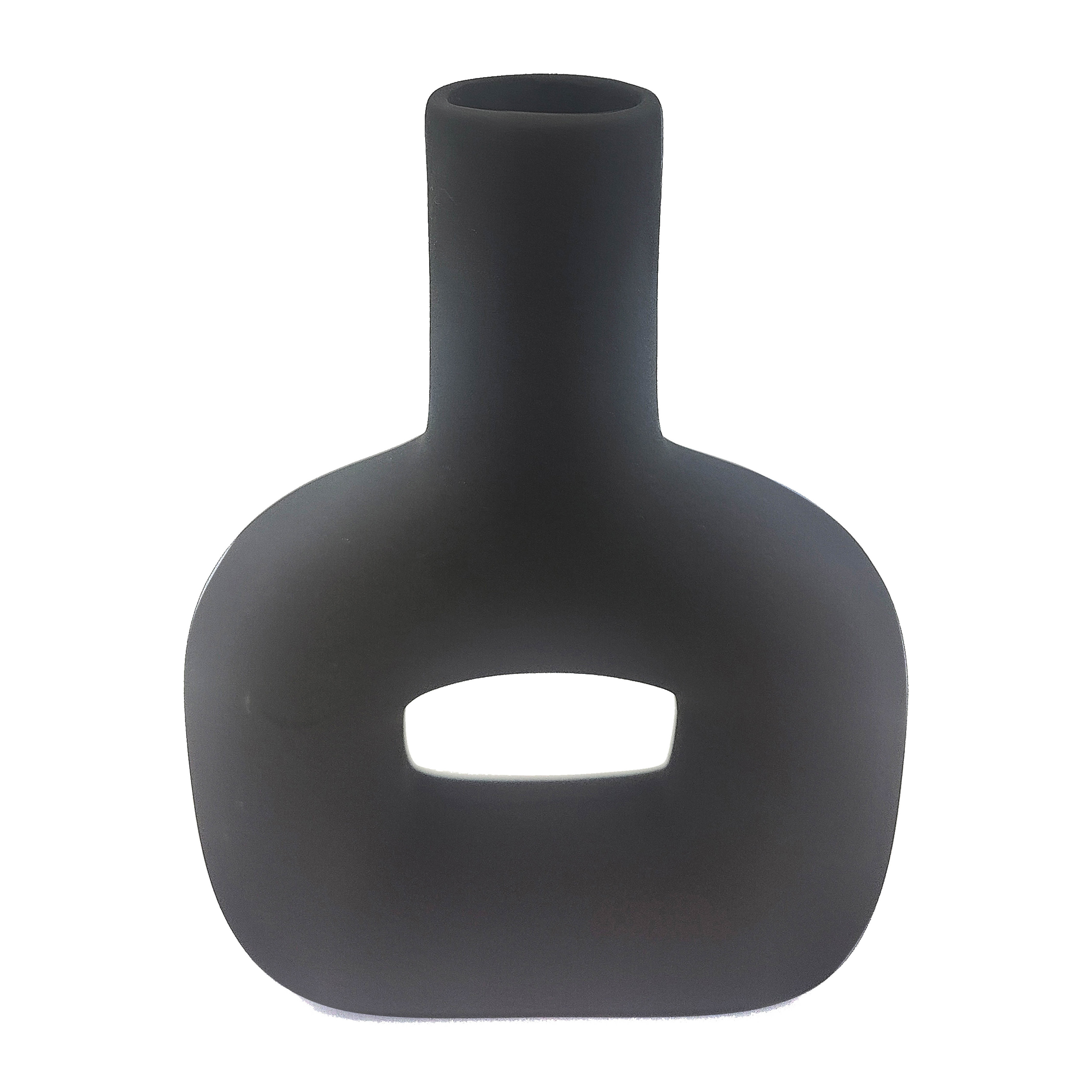 Birch Lane™ Modern Geometric Stoneware Dolomite Vase - Minimalist ...