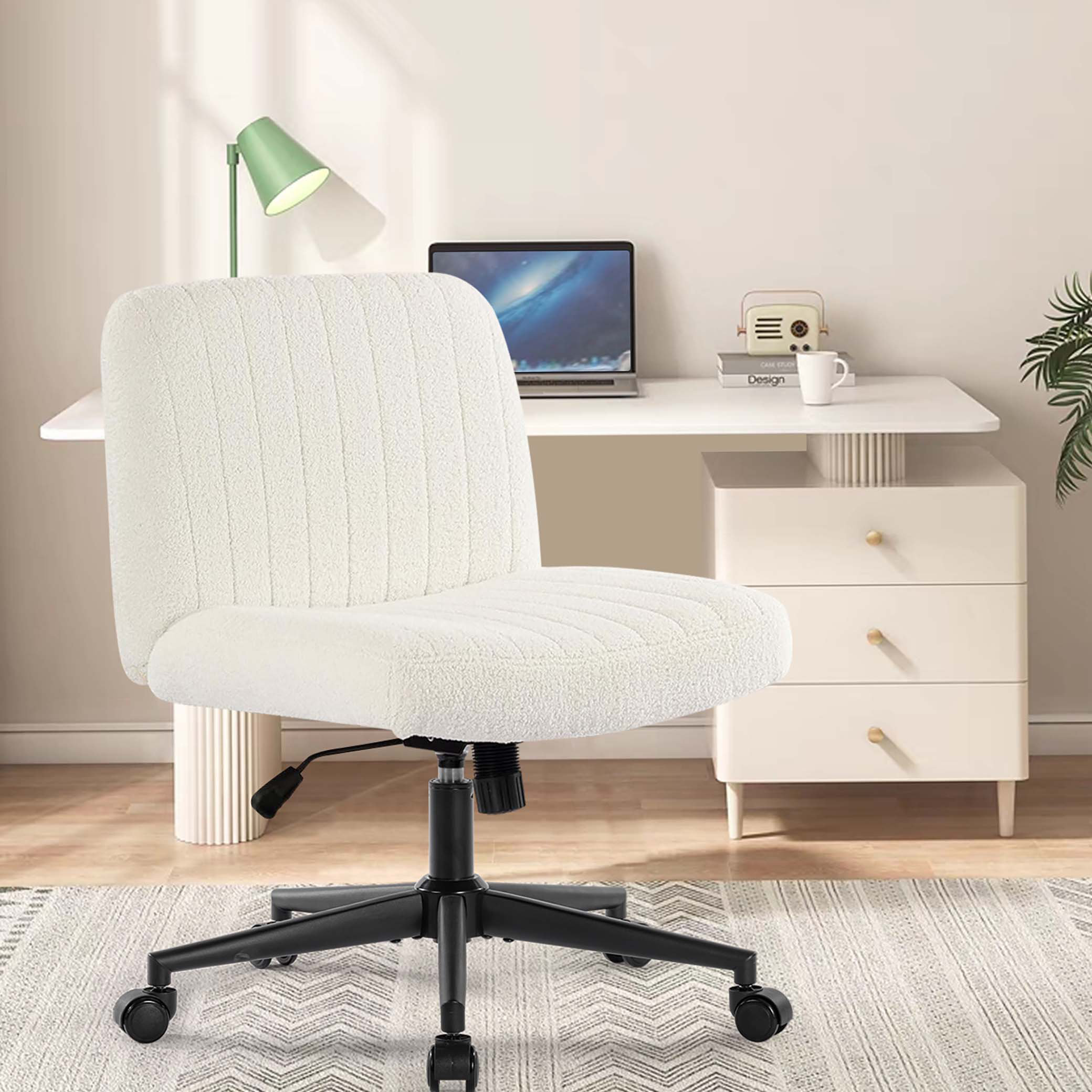 Ebern Designs Office chair with wheels, armless office chair, seat home ...