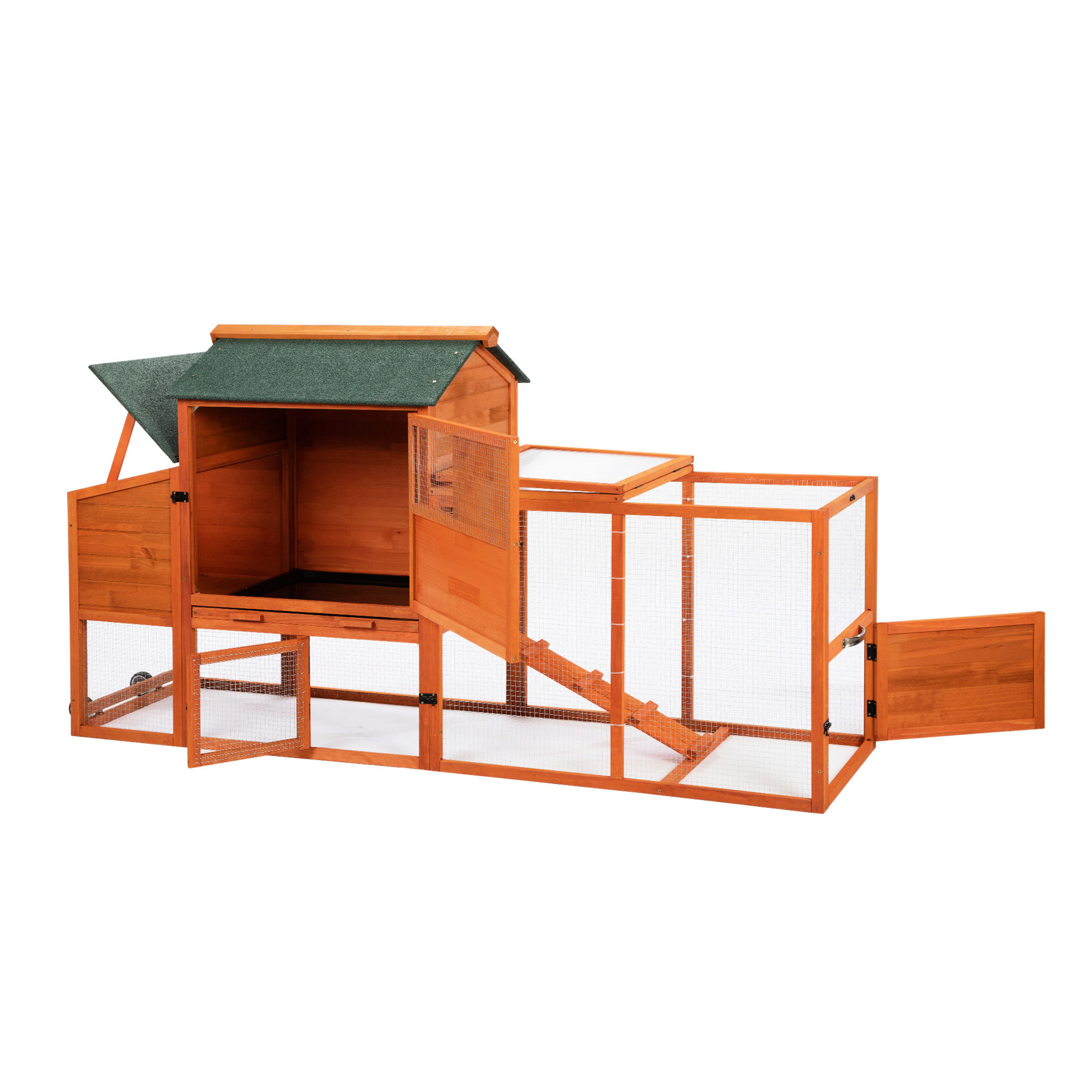 August Grove® Orange Chicken Coop With Colorful Design, Roosting ...