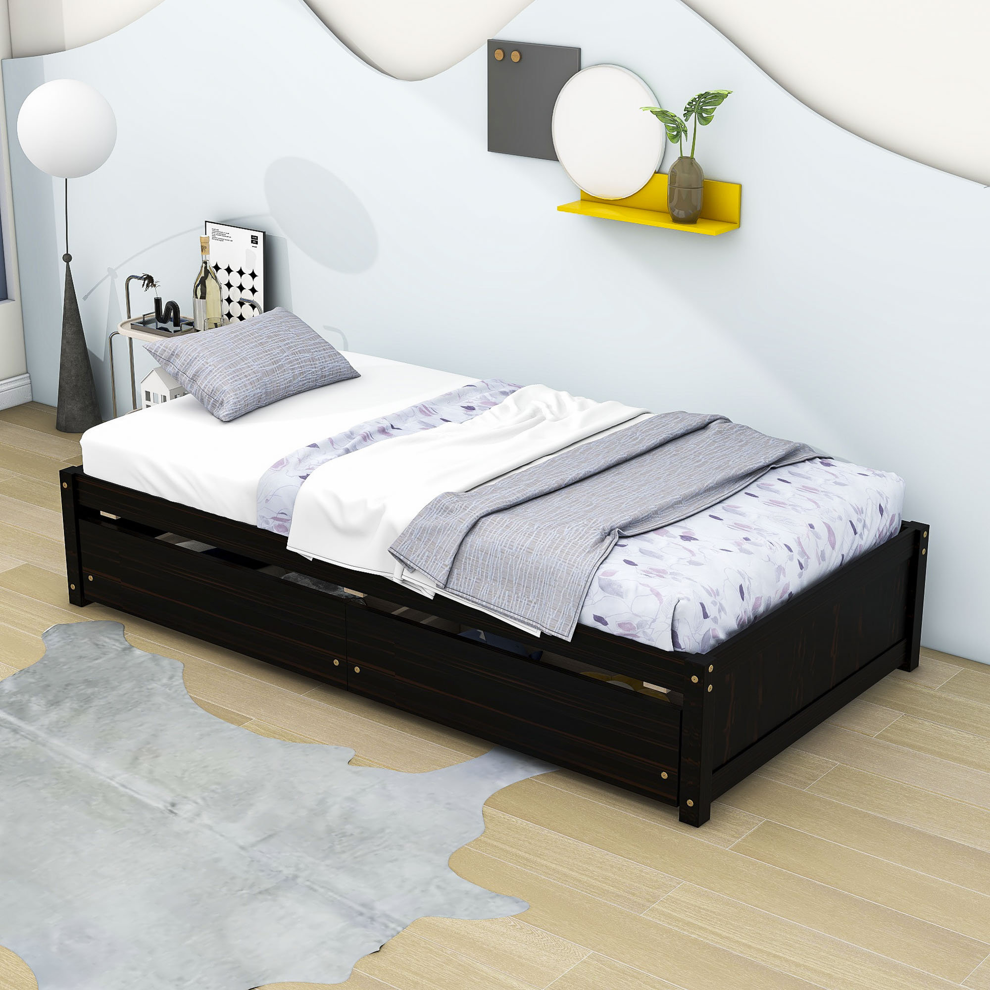 Red Barrel Studio Alexsia Twin Size Two Drawers Platform Bed with ...