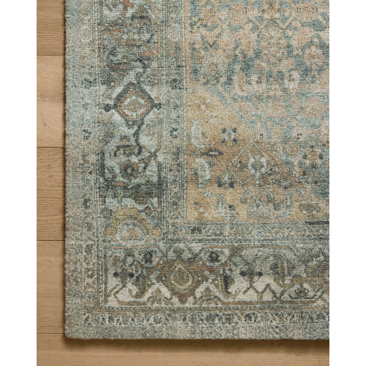 Magnolia Home by Joanna Gaines x Loloi Wimberly Lagoon / Wheat Area Rug ...