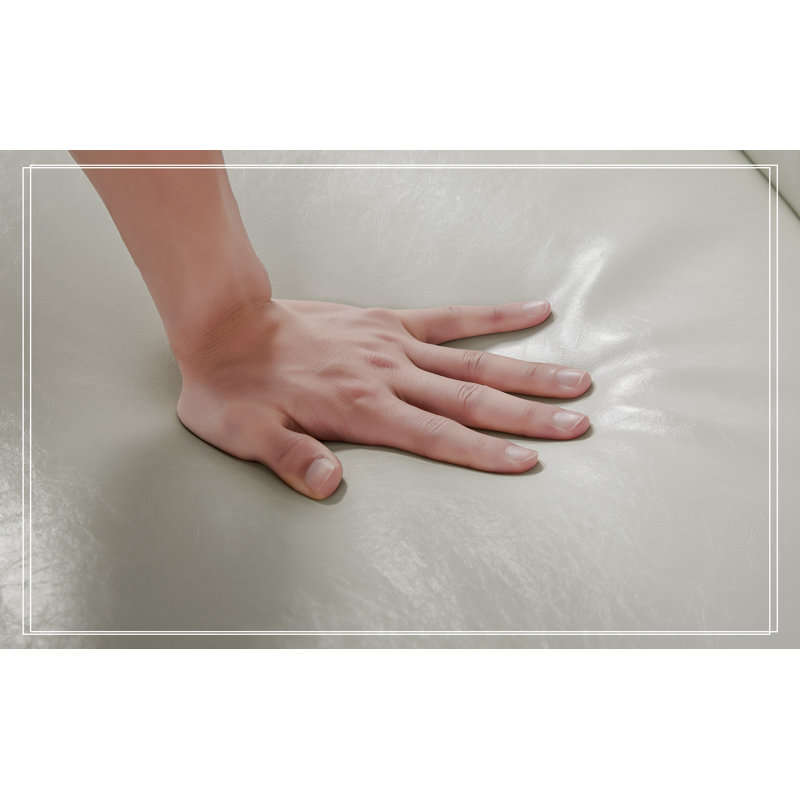 Ebern Designs Mikenas 74.41'' Faux Leather Square Arm | Wayfair