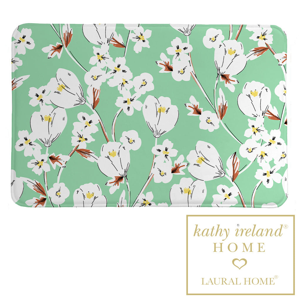 Laural Home kathy ireland HOME Retro Floral 21" x 34" Memory Foam Rug ...