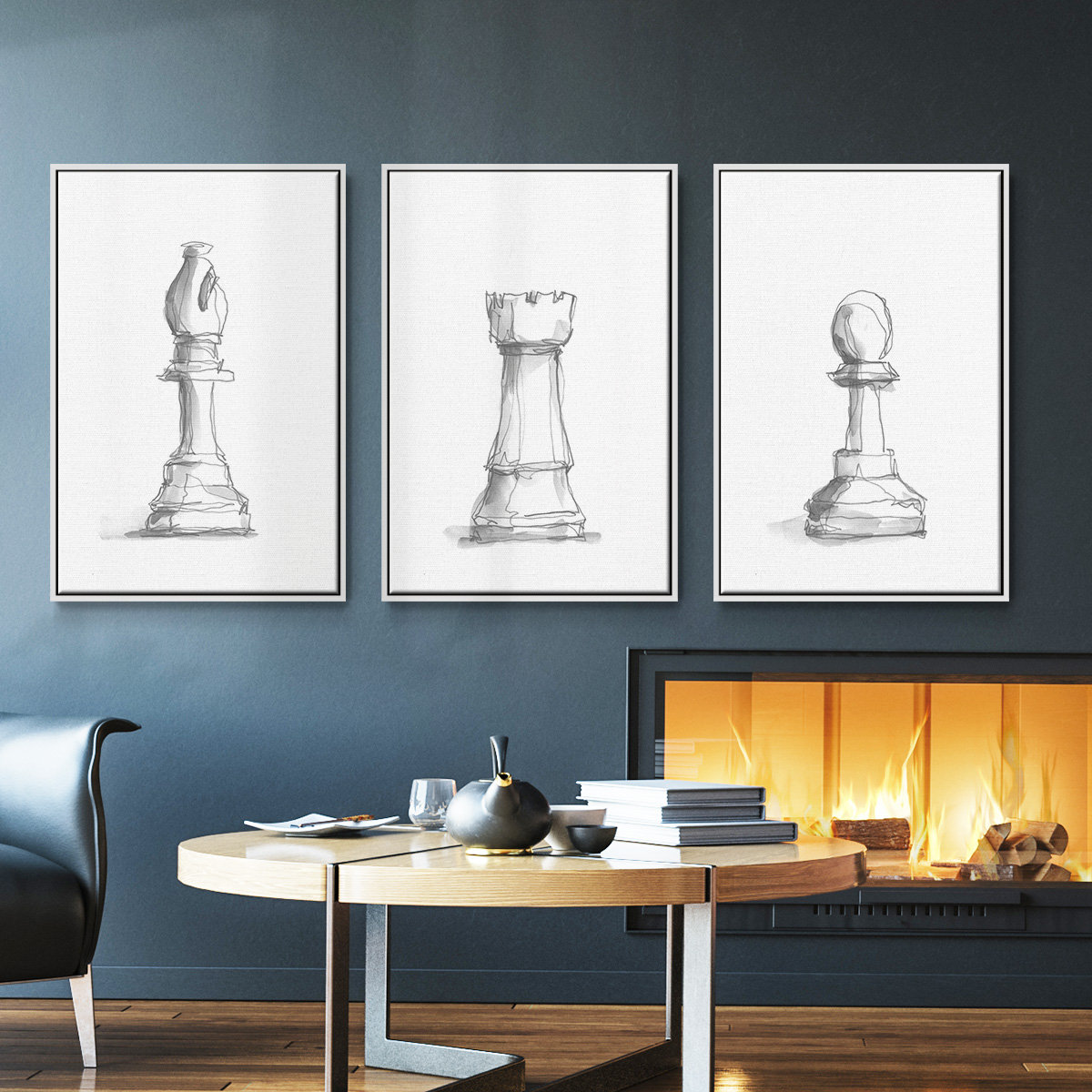 Wexford Home Chess Piece Study IV 3 Pieces | Wayfair