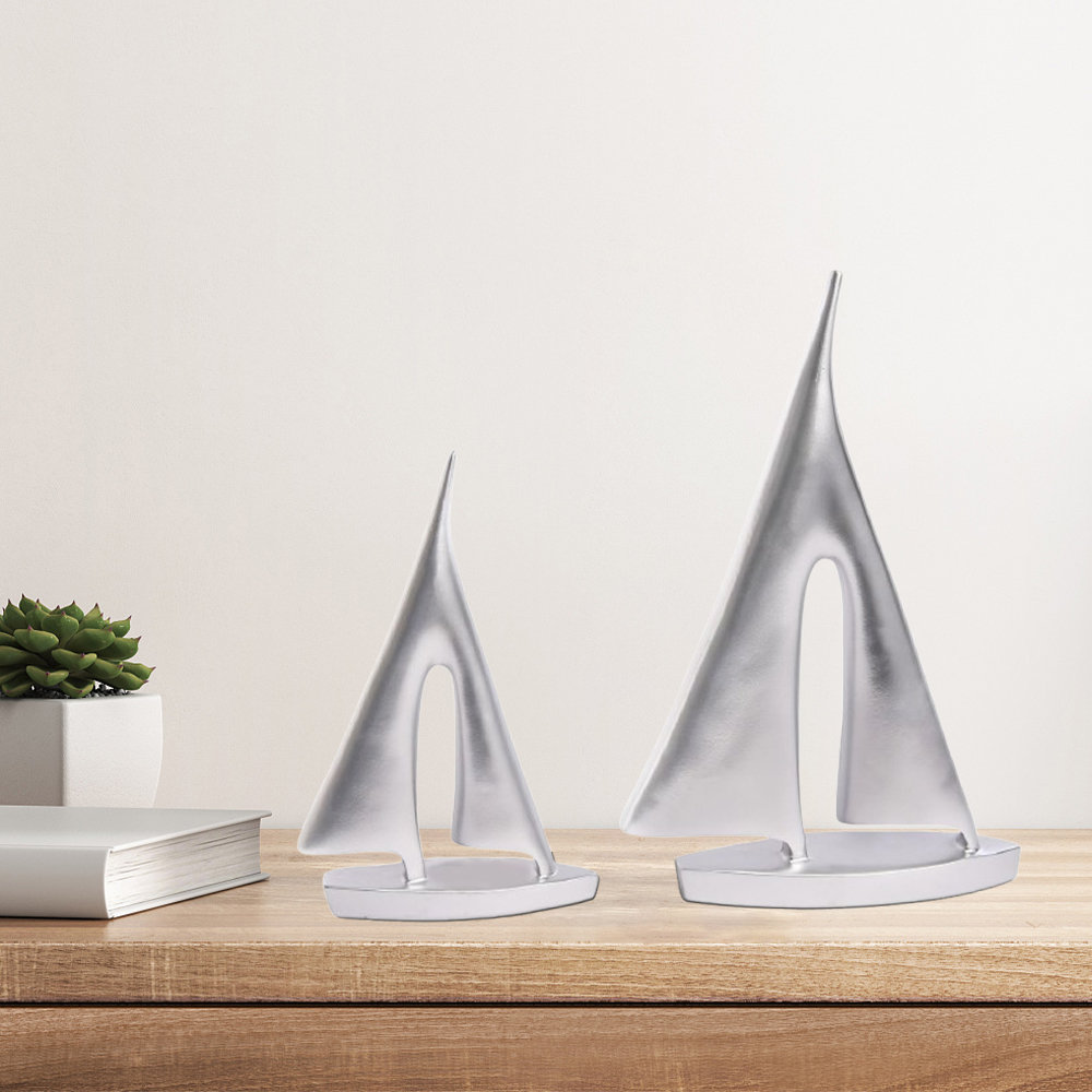 Breakwater Bay Sailboat Statue Decor Set (2Pcs) - Ideal For Office ...