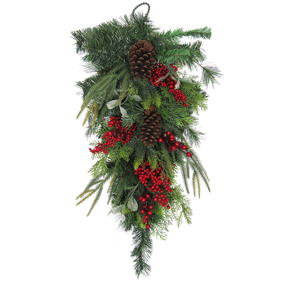 The Holiday Aisle® 30" Artificial Mixed Pine Cone Mistletoe Berry ...