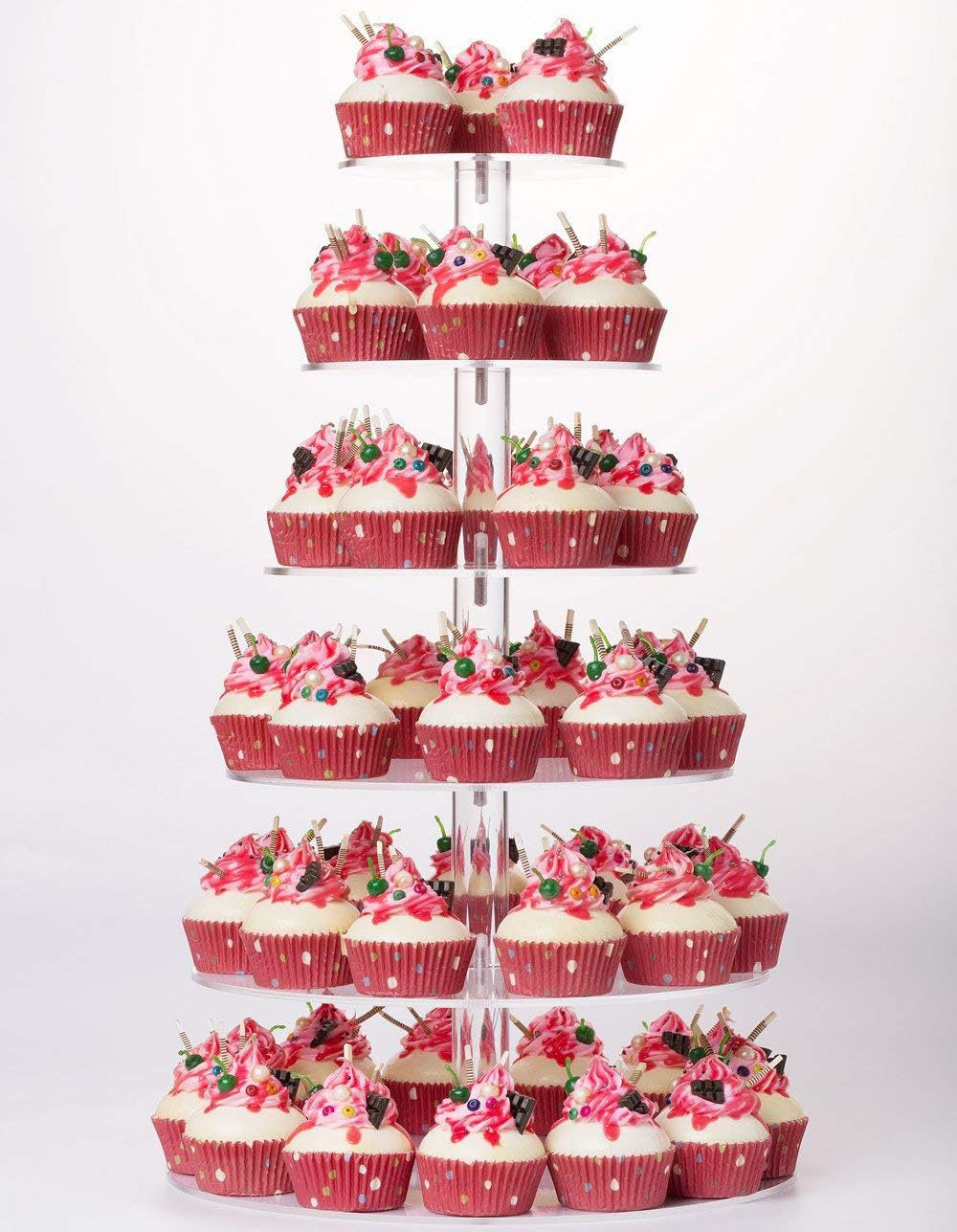 Brayden Studio® 6 Tier Large Cupcake Tower Display, Round Cupcake ...