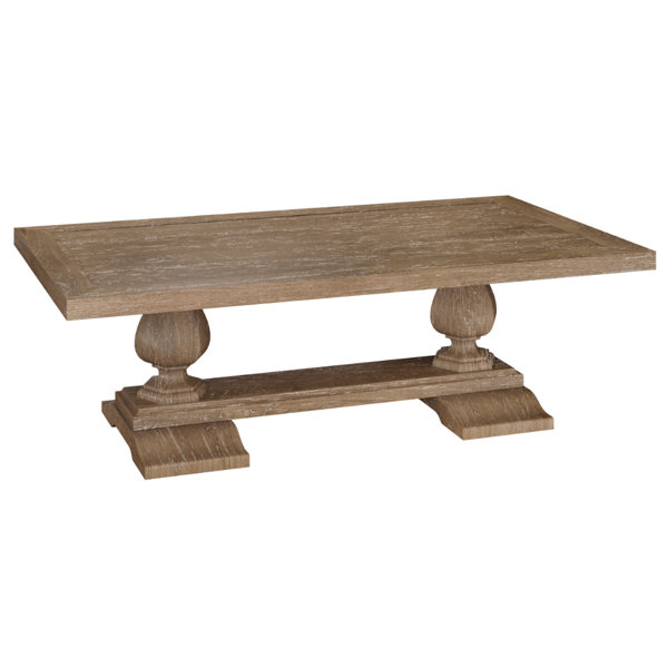 Hekman Framed Top Coffee Table With Hexagonal Pedestal Base | Perigold