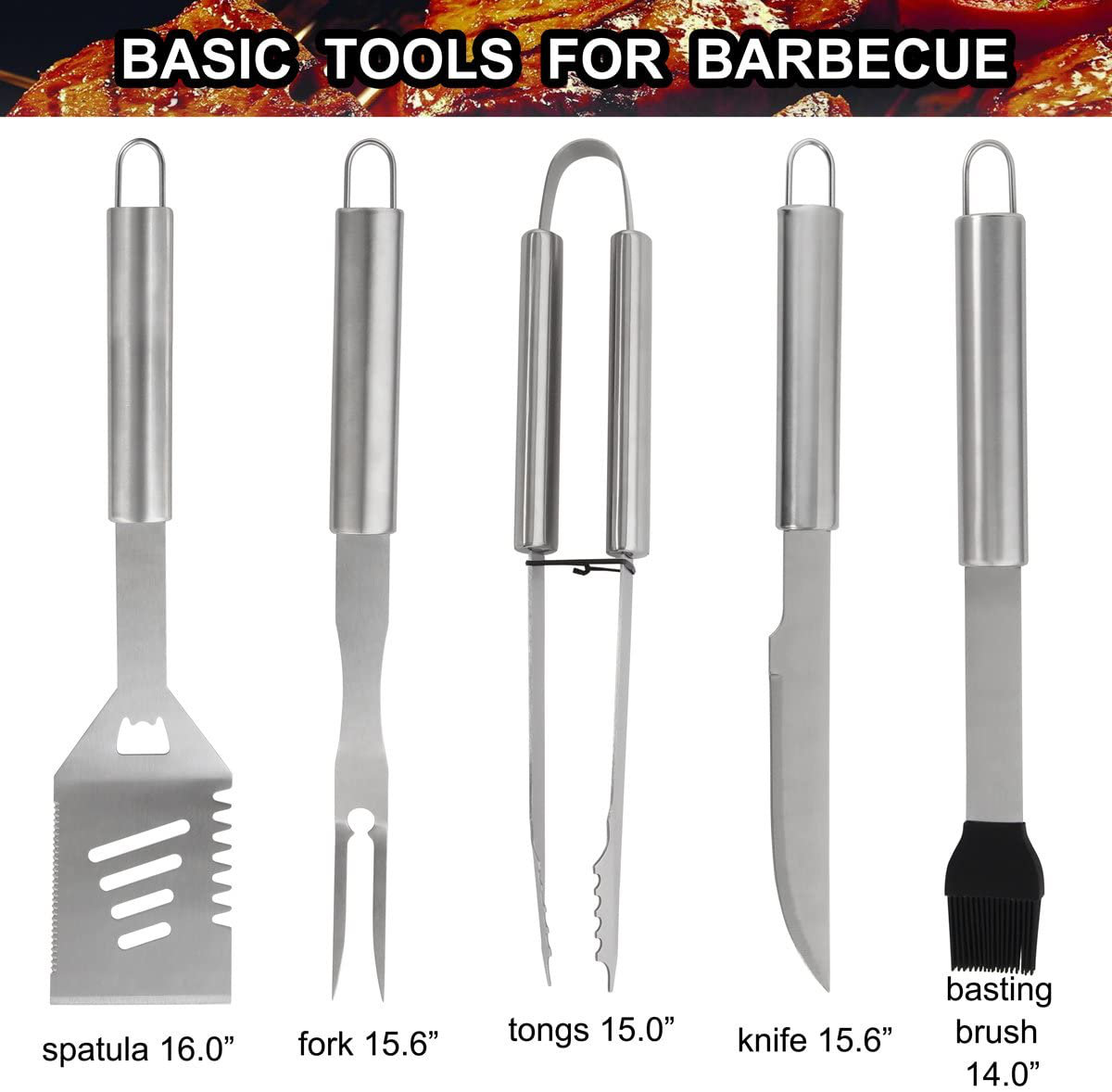 KISRY Stainless Steel Dishwasher Safe Grilling Tool Set | Wayfair