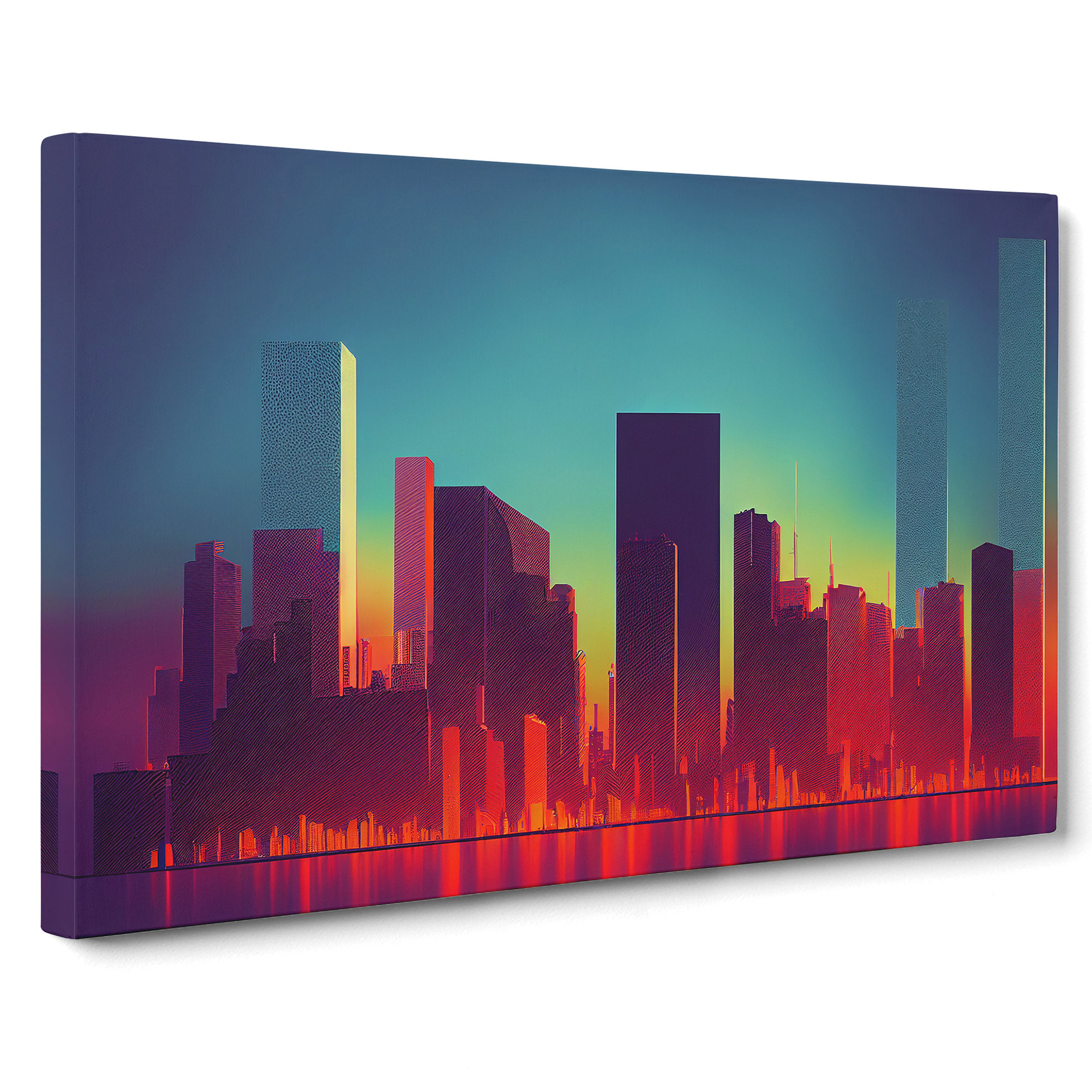 Latitude Run Exceptional City Skyline Architecture Abstract - Wrapped ...