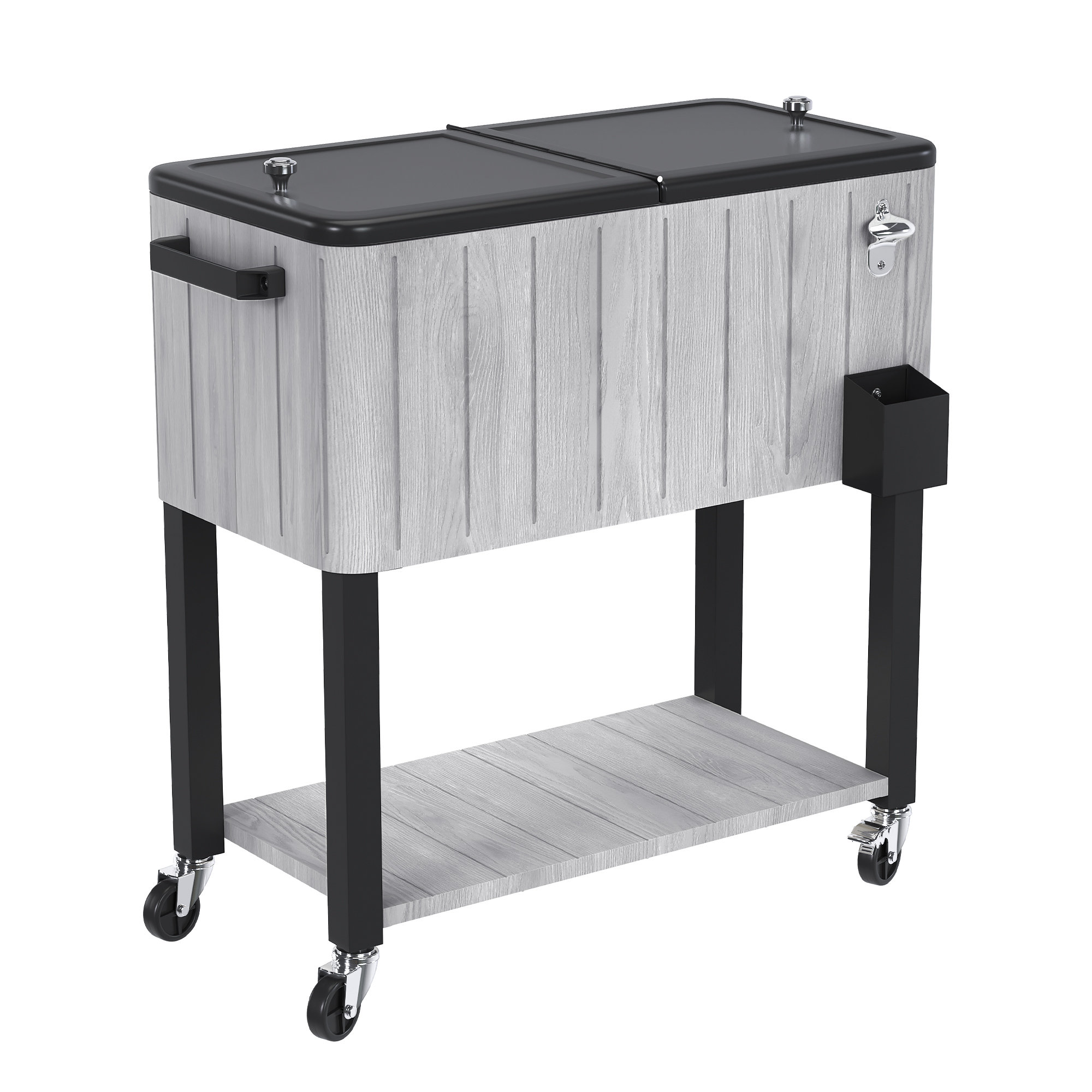 Edrosie Inc 80 Quarts Outdoor Patio Cart Coolers, Serving Station with ...