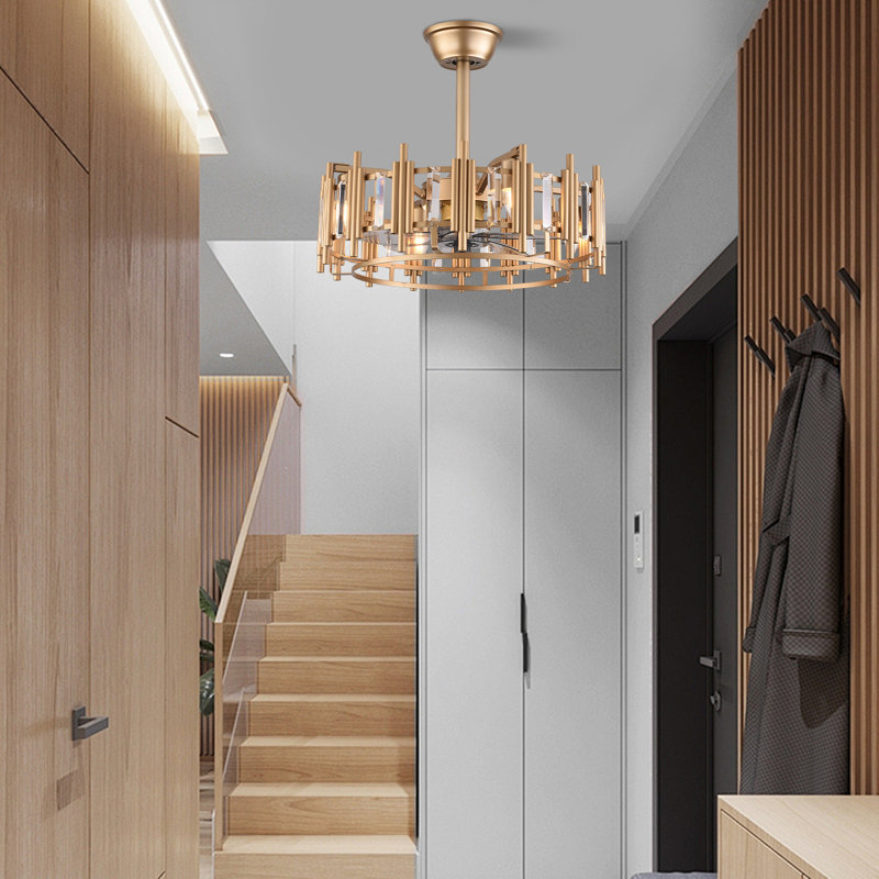 Mercer41 20" Aavyn 5 - Blade Caged Ceiling Fan with Remote Control and ...