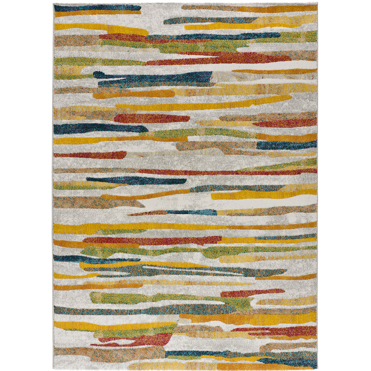 Universalxxi Striped Machine Woven MULTI Area Rug | Wayfair.co.uk