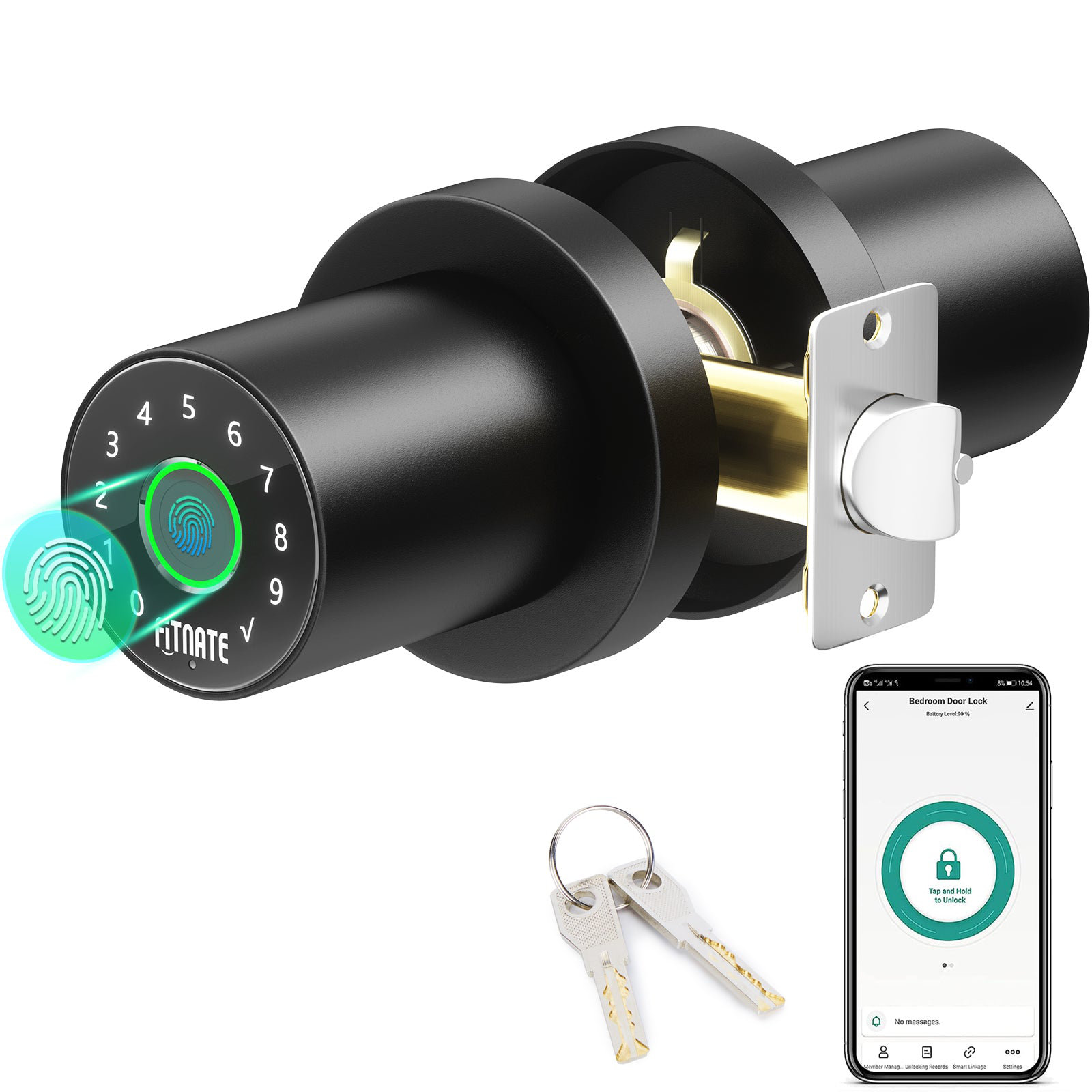 Fitnate 4-in-1 Smart Fingerprint Door Lock - Wayfair Canada