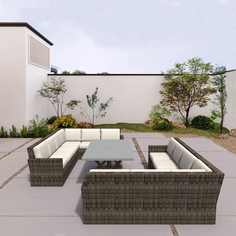 Hokku Designs Bevill 12 - Person Outdoor Seating Group With Cushions ...