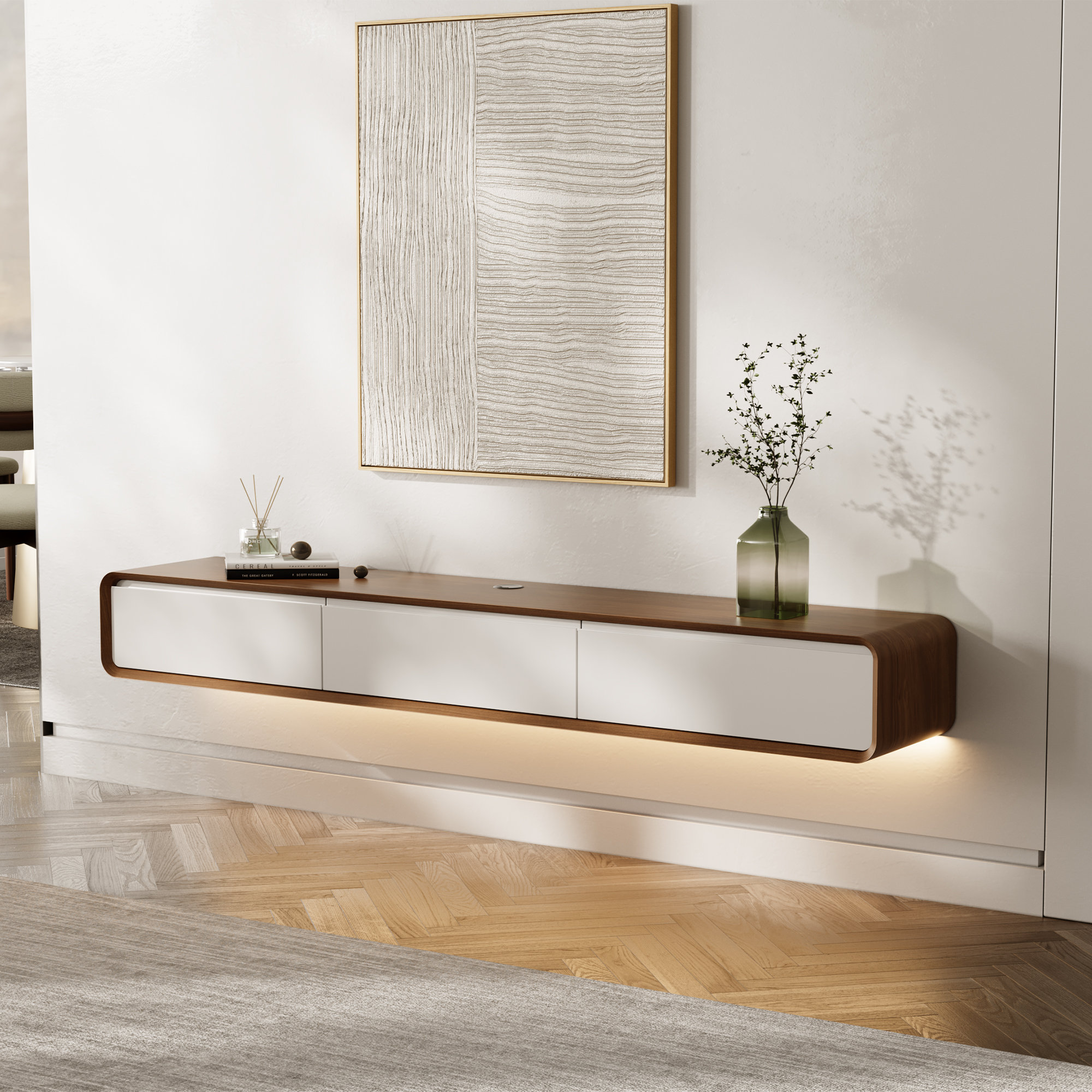 Latitude Run® 78" Modern Wall-Mounted Entertainment Centre With 3 ...