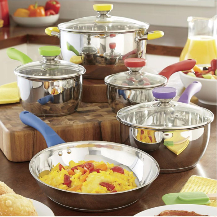 Culinary Edge 9 - Piece Stainless Steel (18/0) Cookware Set | Wayfair