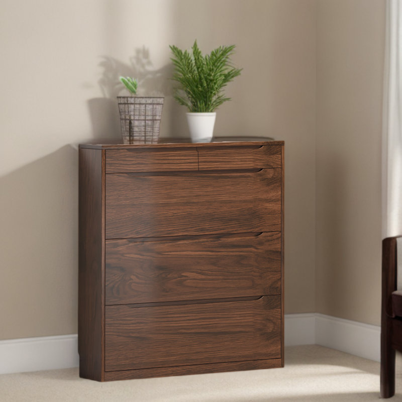 LORENZO Tipper Shoe Cabinet With Drawer Ultra-thin Simple 30 Pair Solid ...