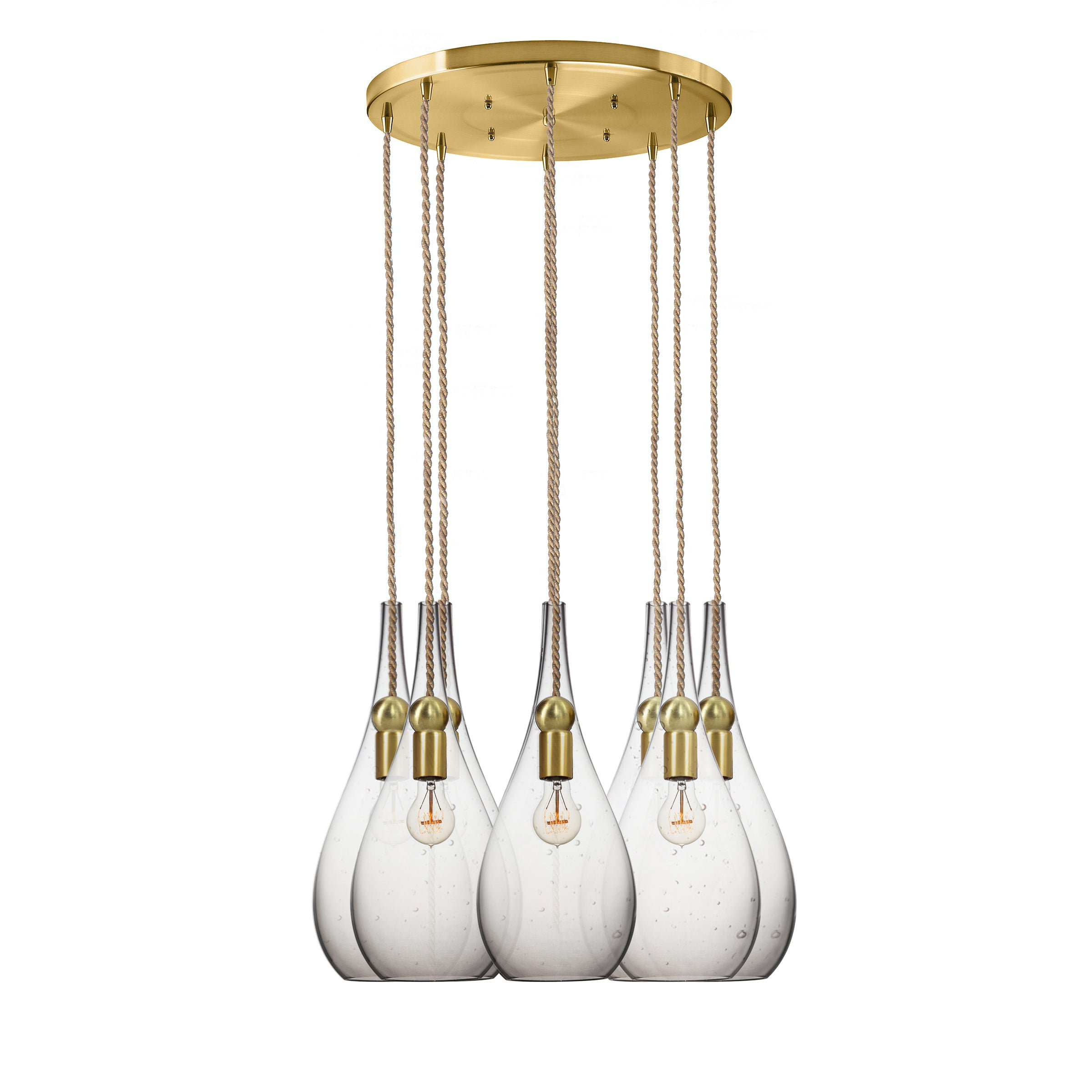 Hammers and Heels Earth 8 - Light Teardrop Globe Chandelier with Rope ...