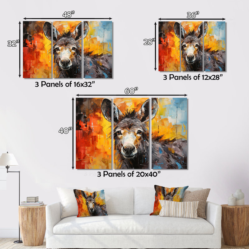 Design Art Grey Donkey Gentle Companion Collage - Animals Metal Wall ...