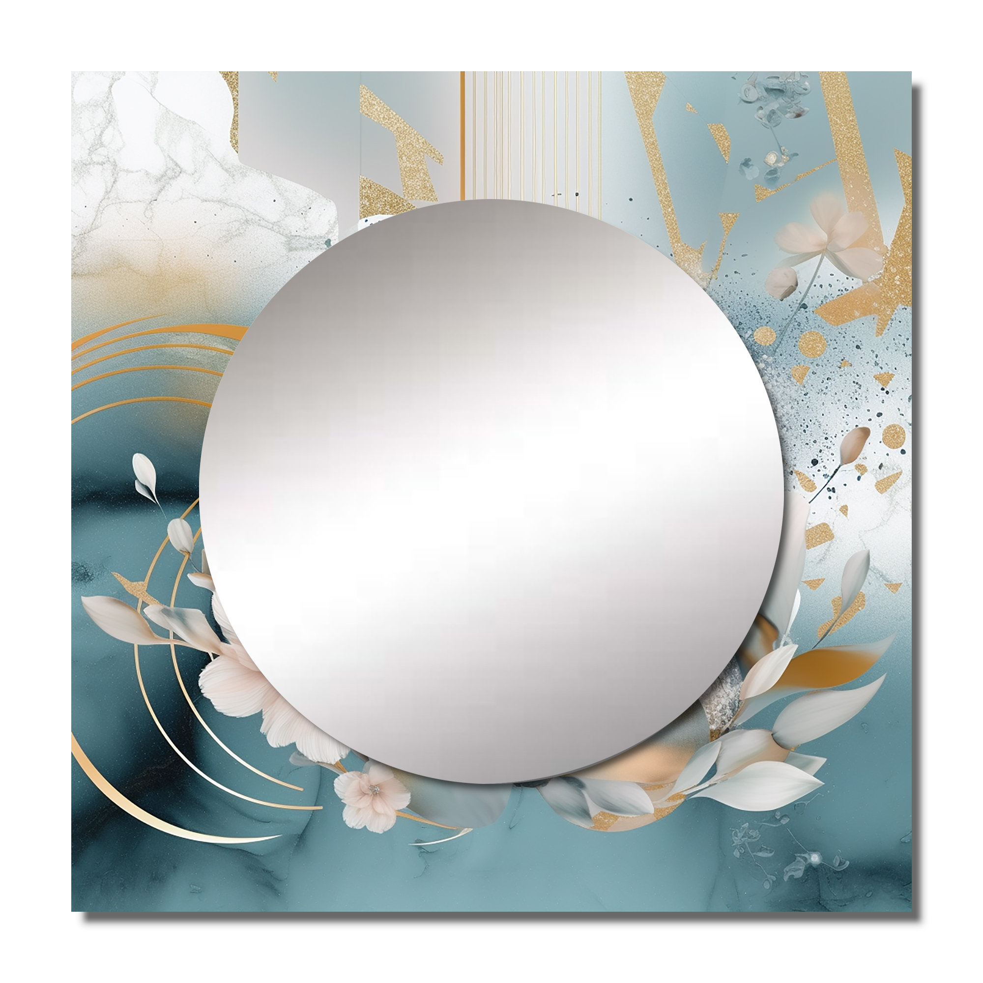East Urban Home Hydi - Floral Square Living Room Wall Mirror Art | Wayfair