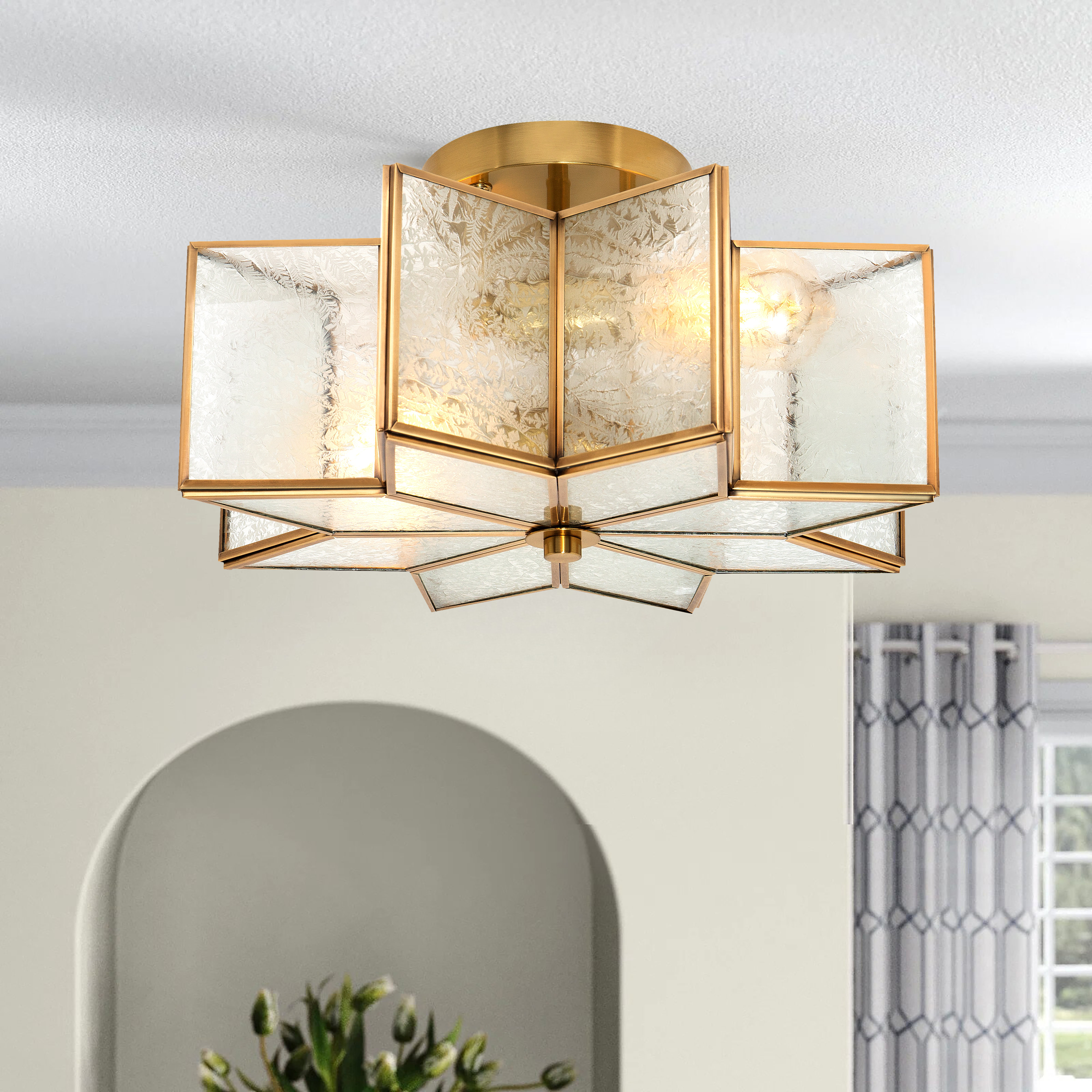 Williston Forge Aireona 2 - Light 41cm Unique/Statement Star Semi Flush ...