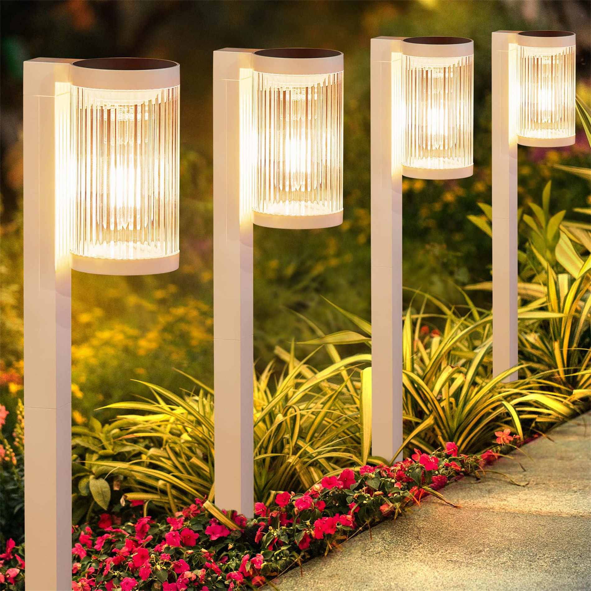 Blooming Brown Solar Powered Integrated LED Pathway Light Kit | Wayfair