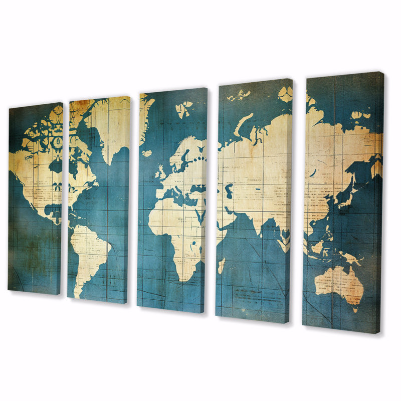 Longshore Tides Ancient Map Of The World VI - Maps Wall Art Living Room ...