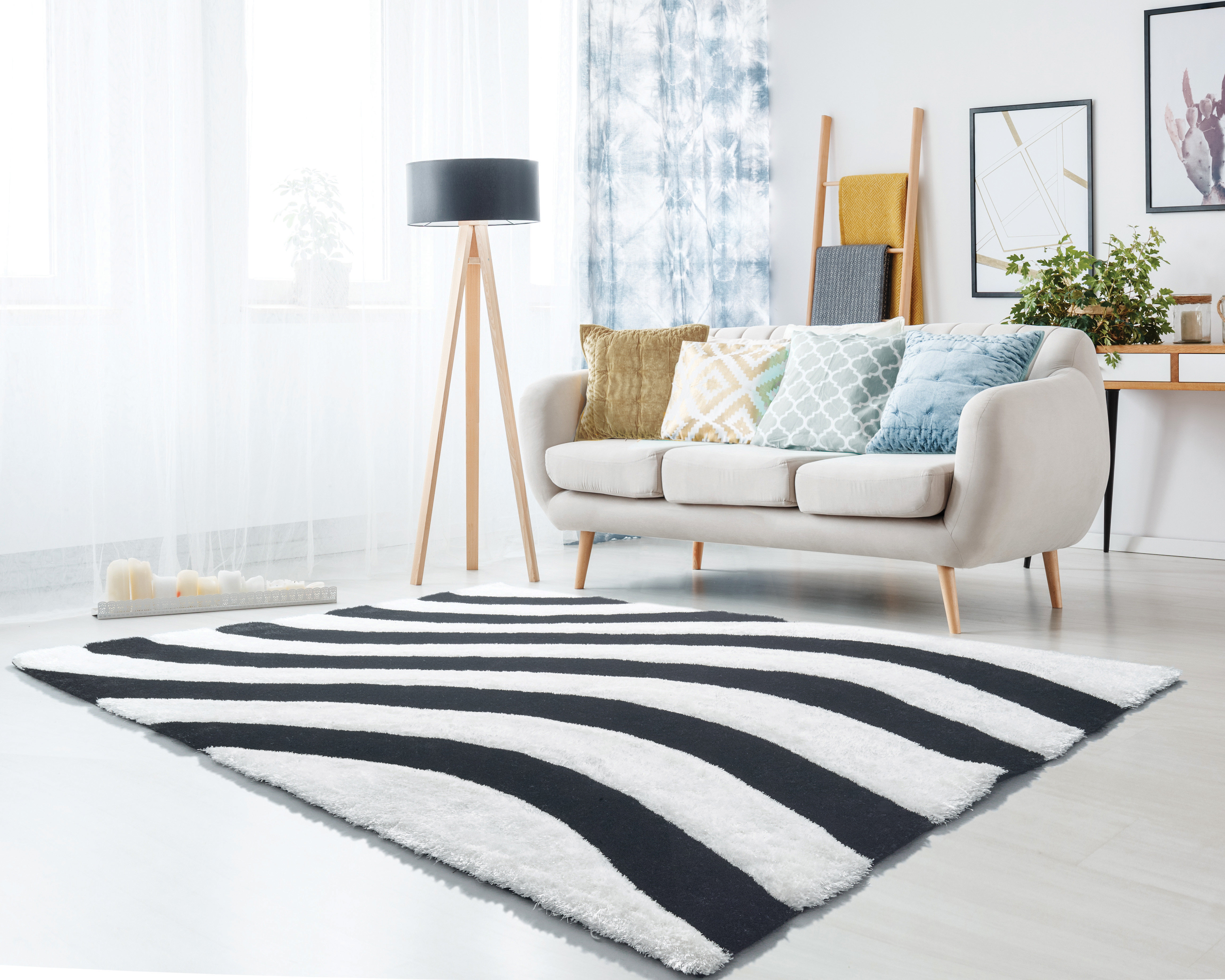 Wrought Studio Finesse Streamer Black Area Rug 5''3" X 7''2" - Wayfair ...